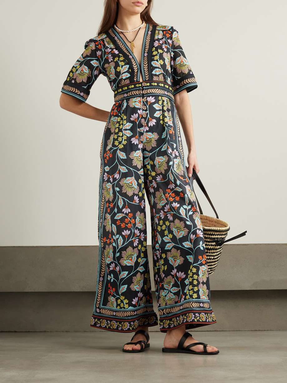 FARM RIO Floral-print cotton-voile jumpsuit | NET-A-PORTER