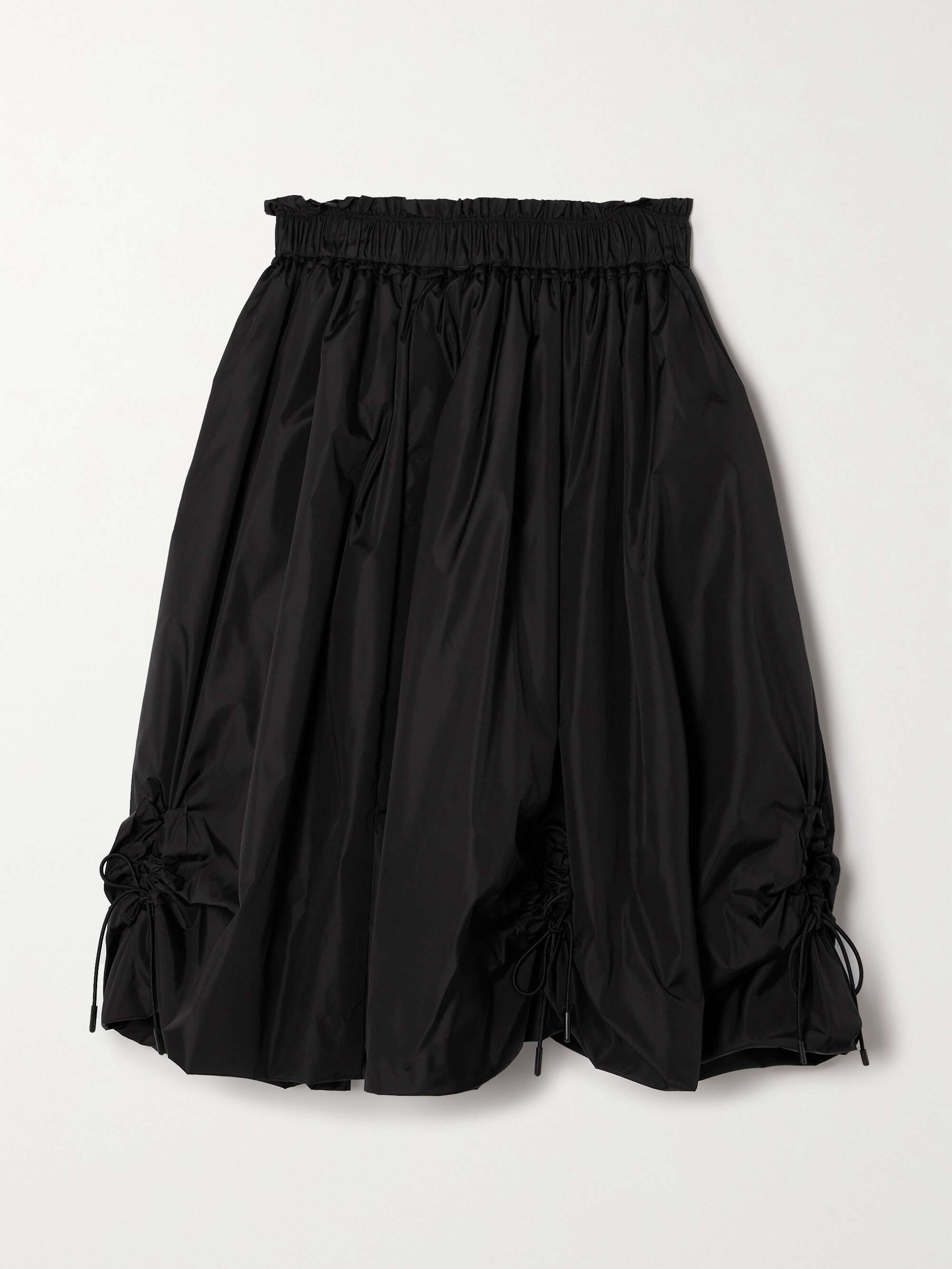SIMONE ROCHA Bow-detailed ruched taffeta midi skirt | NET-A-PORTER