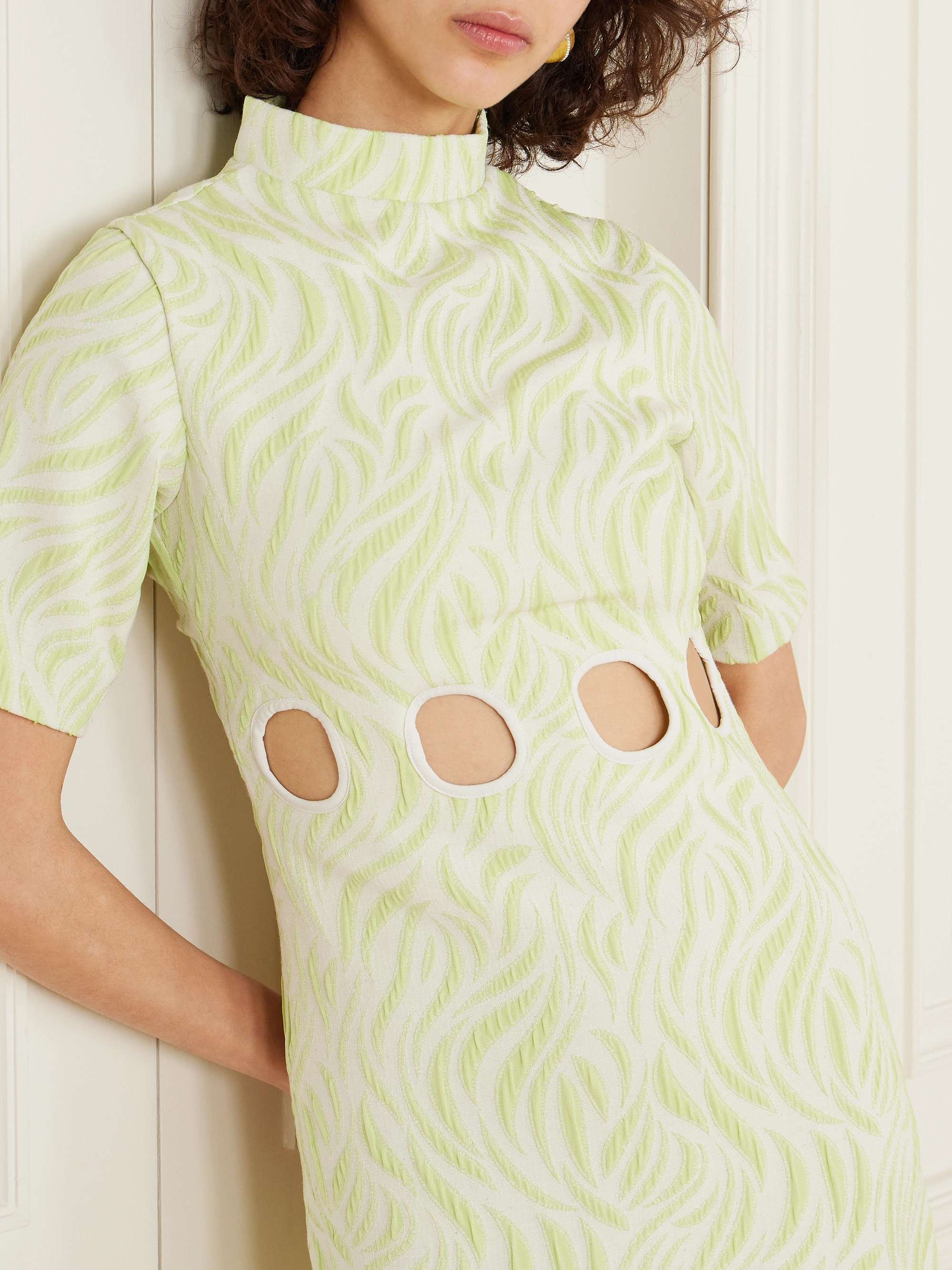 DESTREE Yayoi cutout appliquéd faille maxi dress | NET-A-PORTER