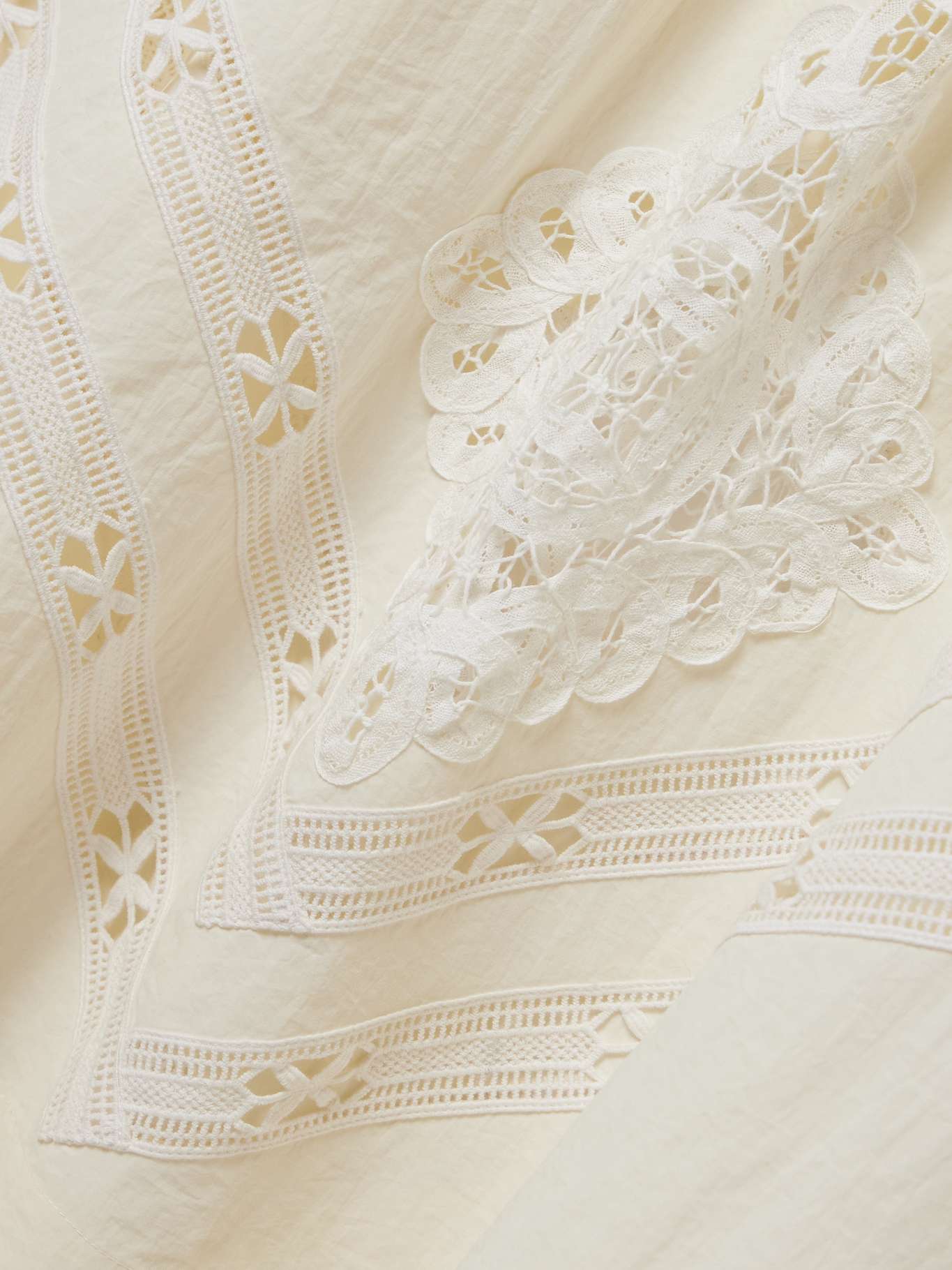 SEA Ainsley cotton-jersey and broderie anglaise-trimmed crinkled-shell ...