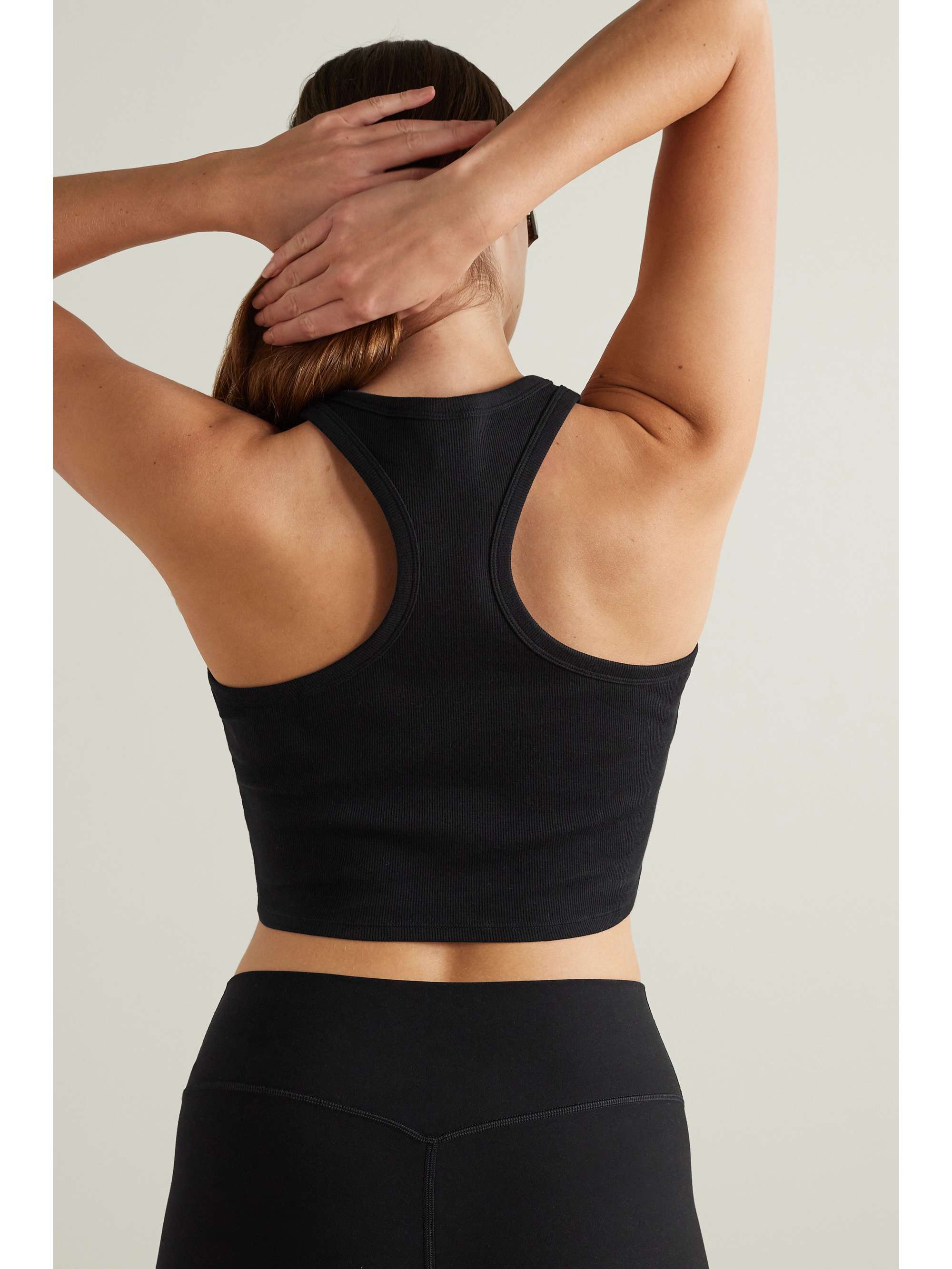 ALO YOGA Aspire cropped ribbed stretch-cotton jersey tank | NET-A-PORTER