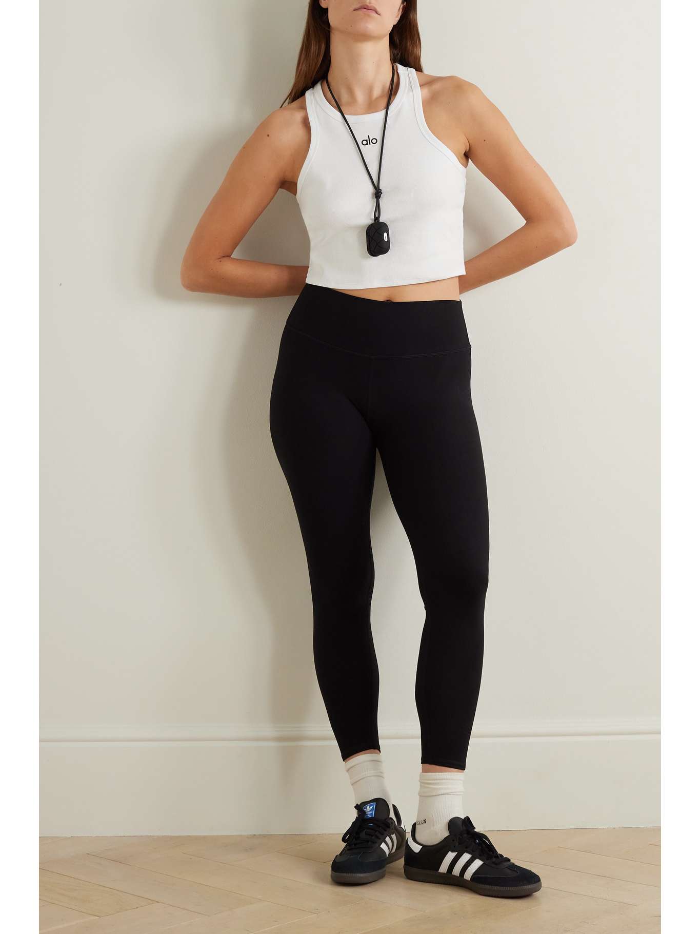 ALO YOGA Aspire cropped ribbed cotton-blend jersey tank | NET-A-PORTER