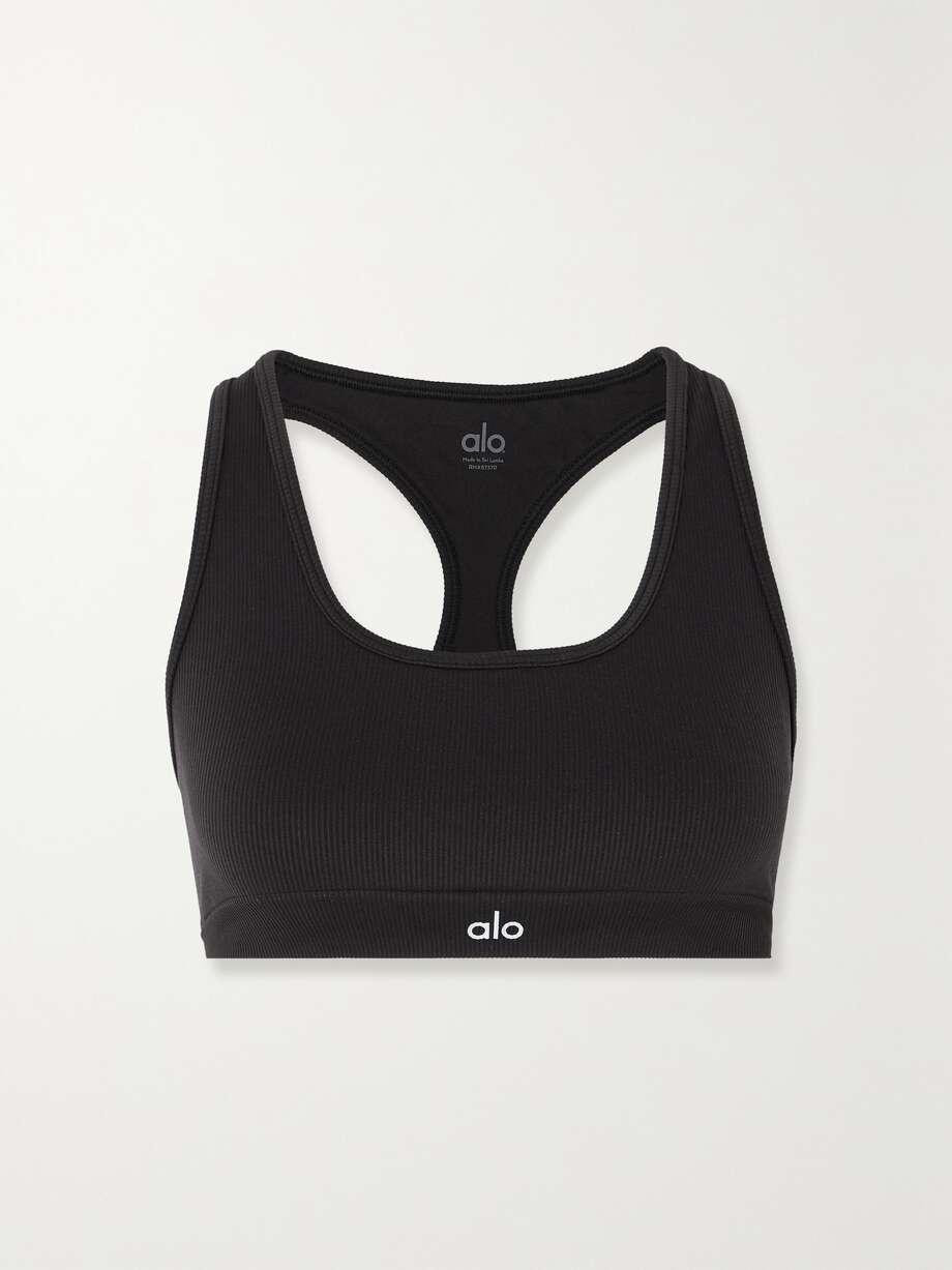 ALO YOGA Ribbed stretch sports bra | NET-A-PORTER