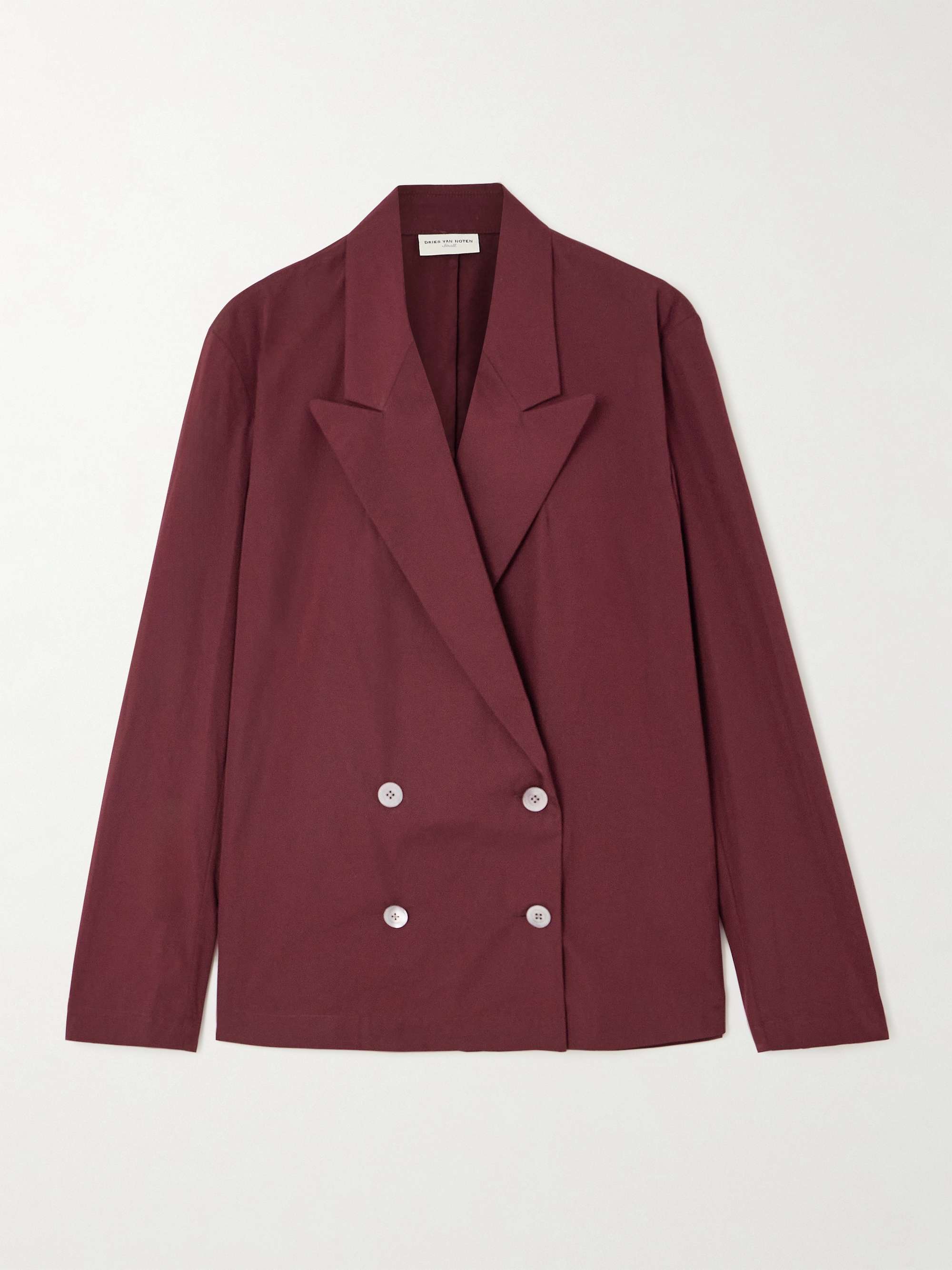 DRIES VAN NOTEN Caplana double-breasted cotton-faille shirt | NET-A-PORTER