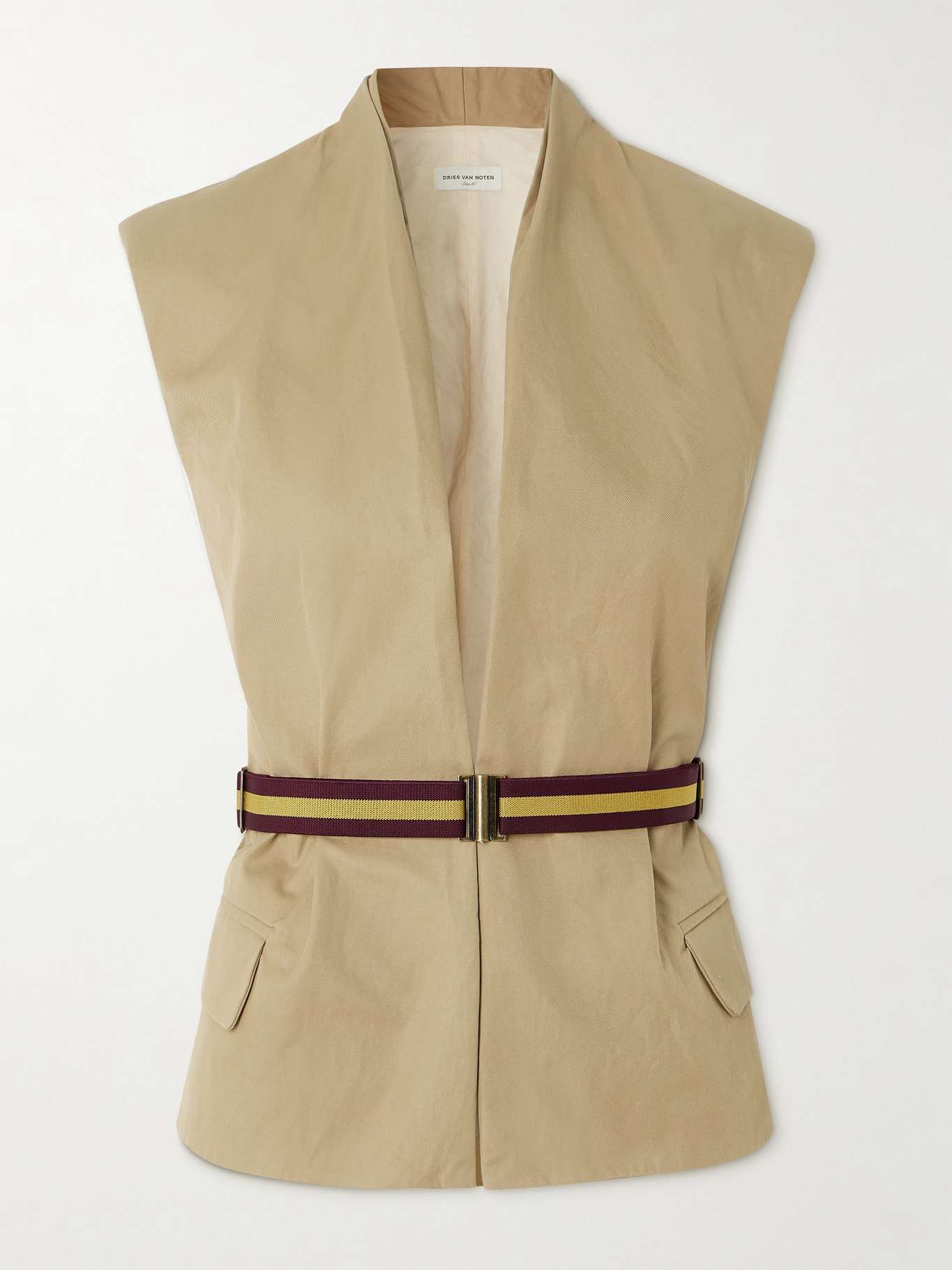 DRIES VAN NOTEN Belted cotton-twill vest | NET-A-PORTER