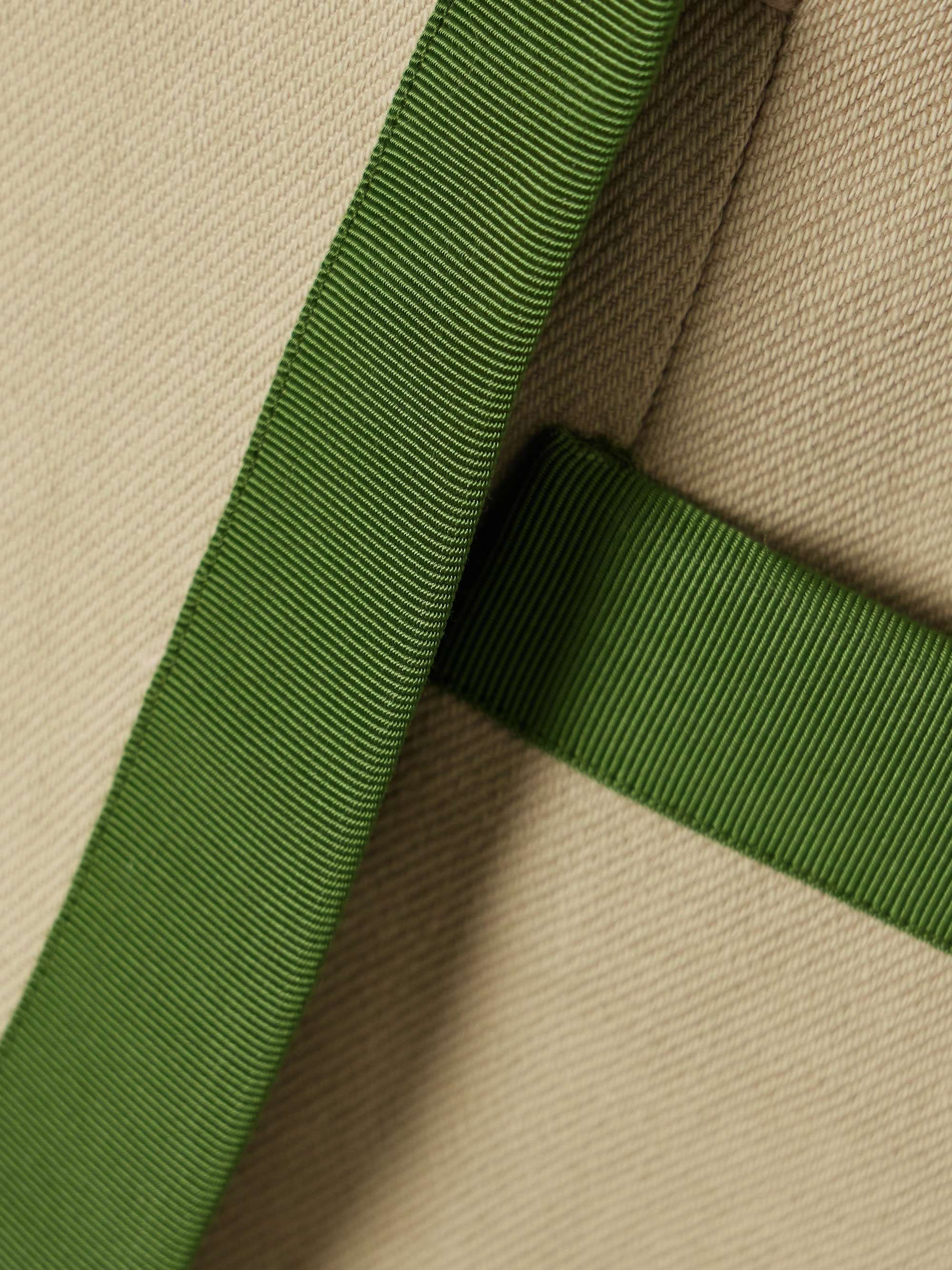 DRIES VAN NOTEN Webbing-trimmed cotton and linen-blend twill blazer ...