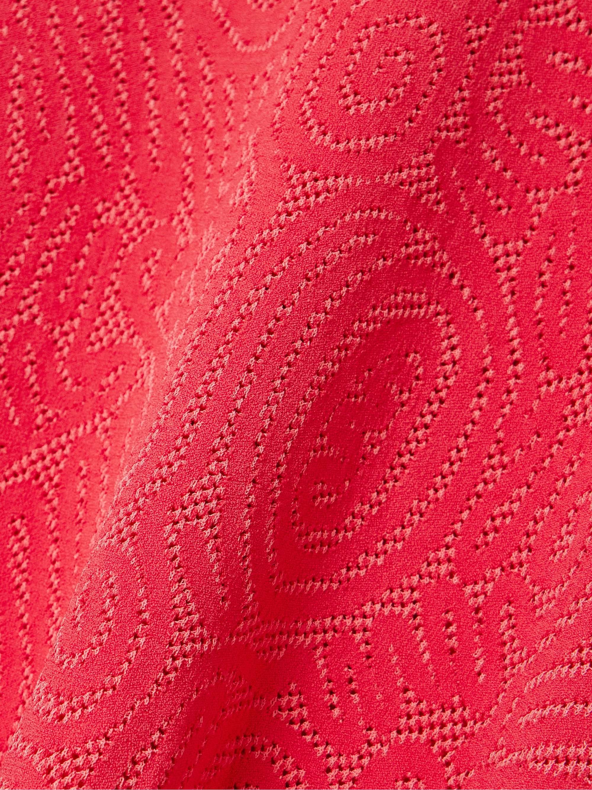 ULLA JOHNSON Josephine asymmetric ruffled two-tone pointelle-knit midi ...