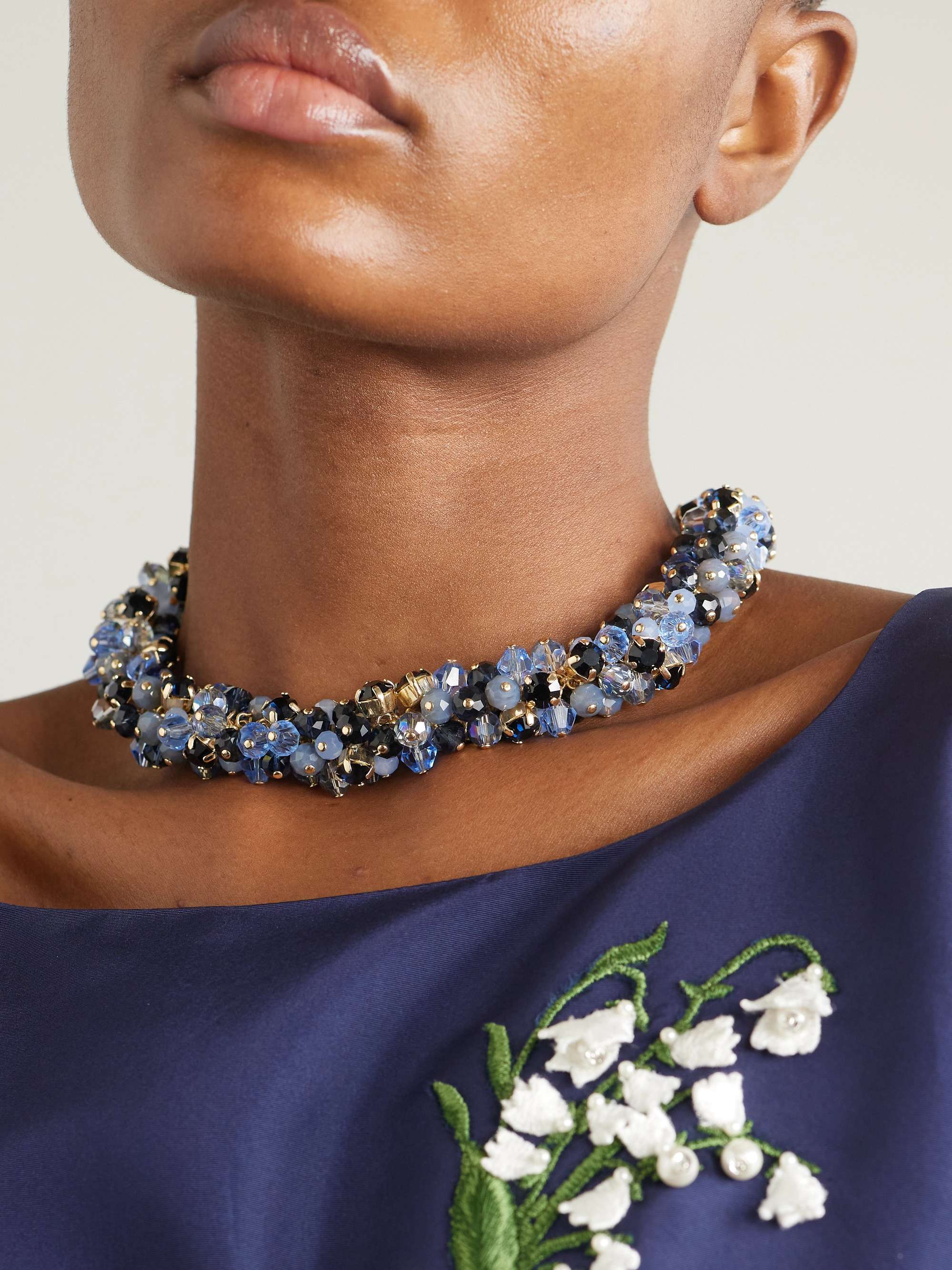 CAROLINA HERRERA Gold-tone, bead and crystal necklace | NET-A-PORTER