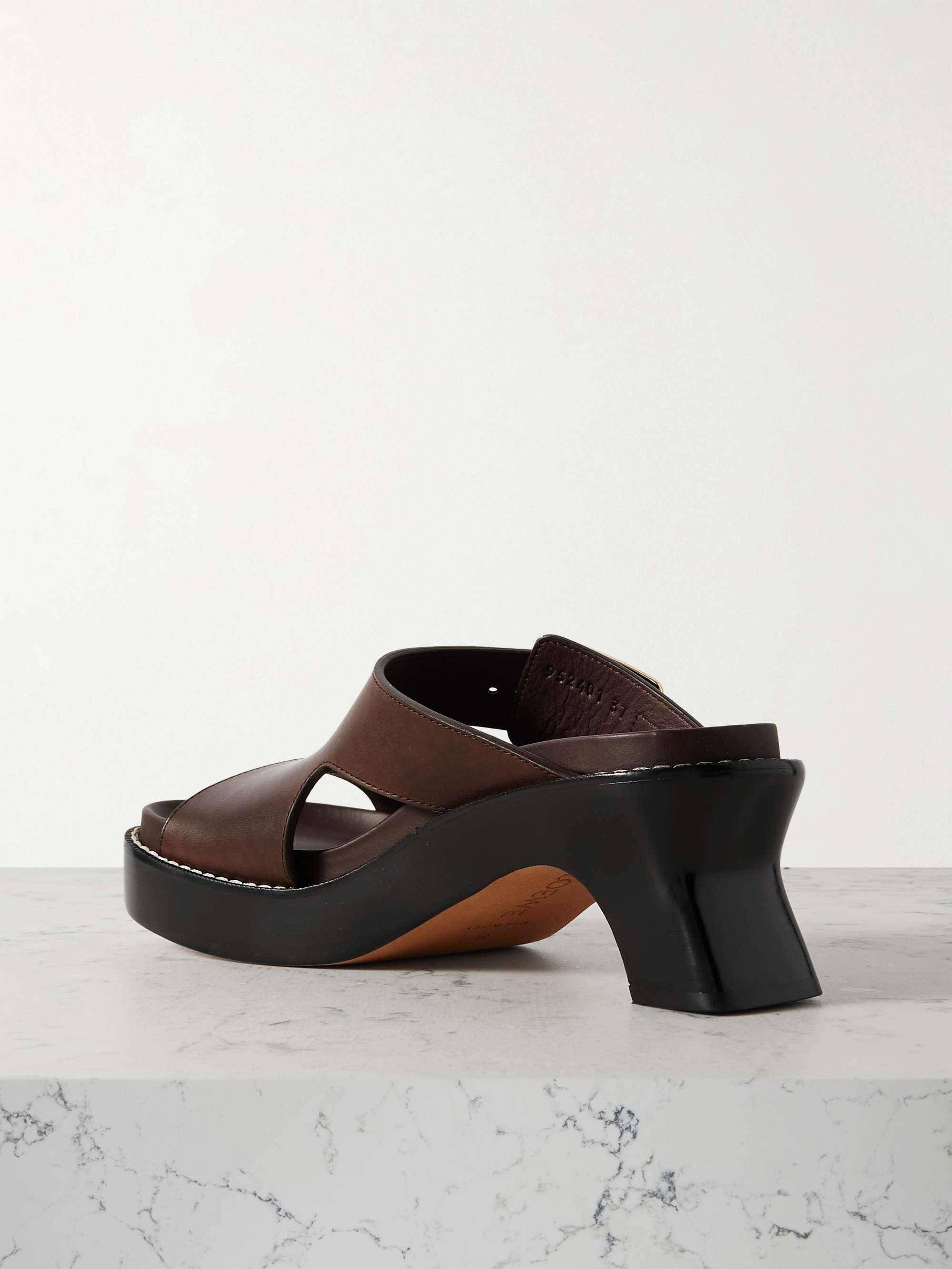 LOEWE Ease buckled leather mules | NET-A-PORTER