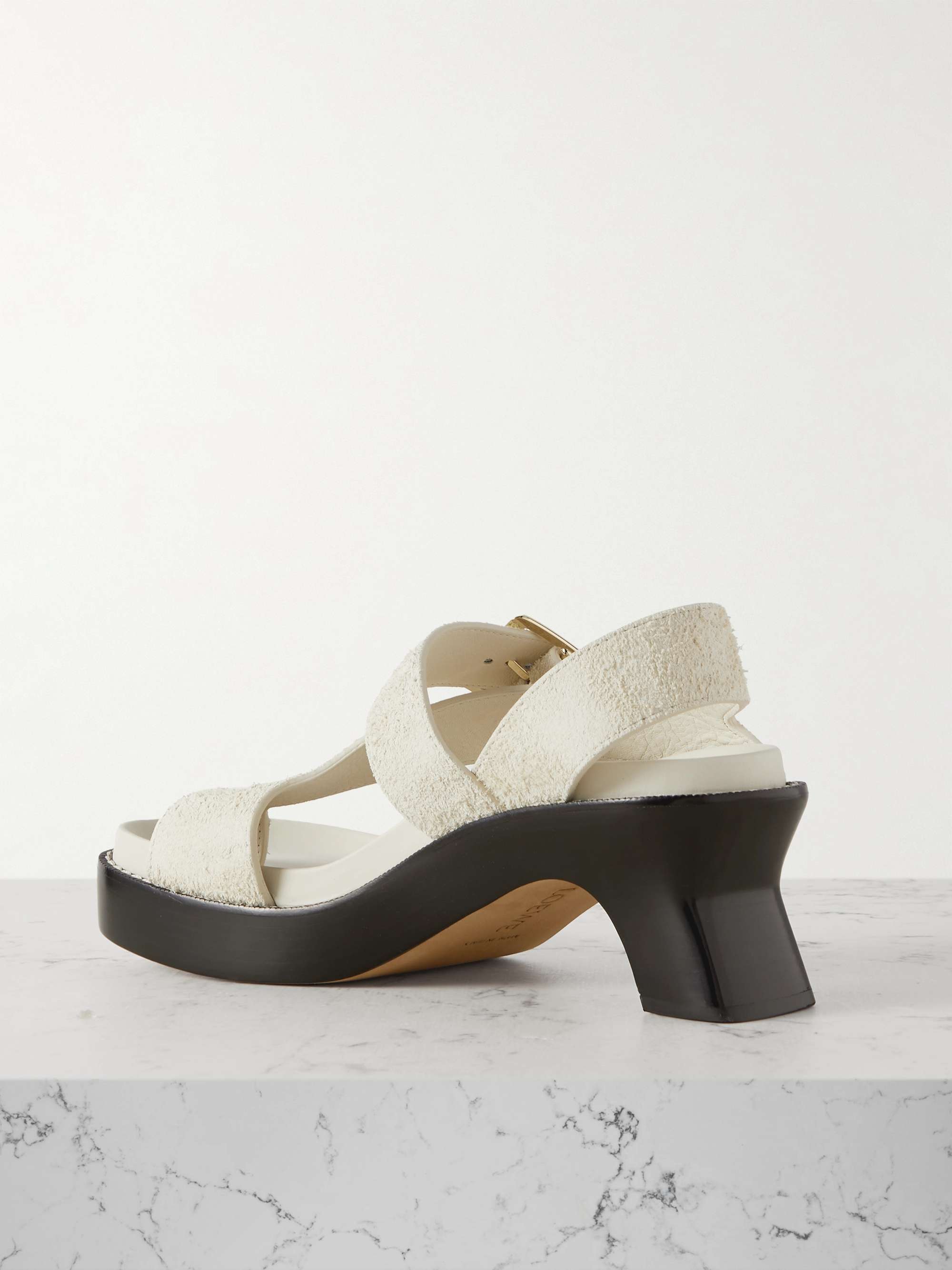 LOEWE Ease brushed-suede sandals | NET-A-PORTER