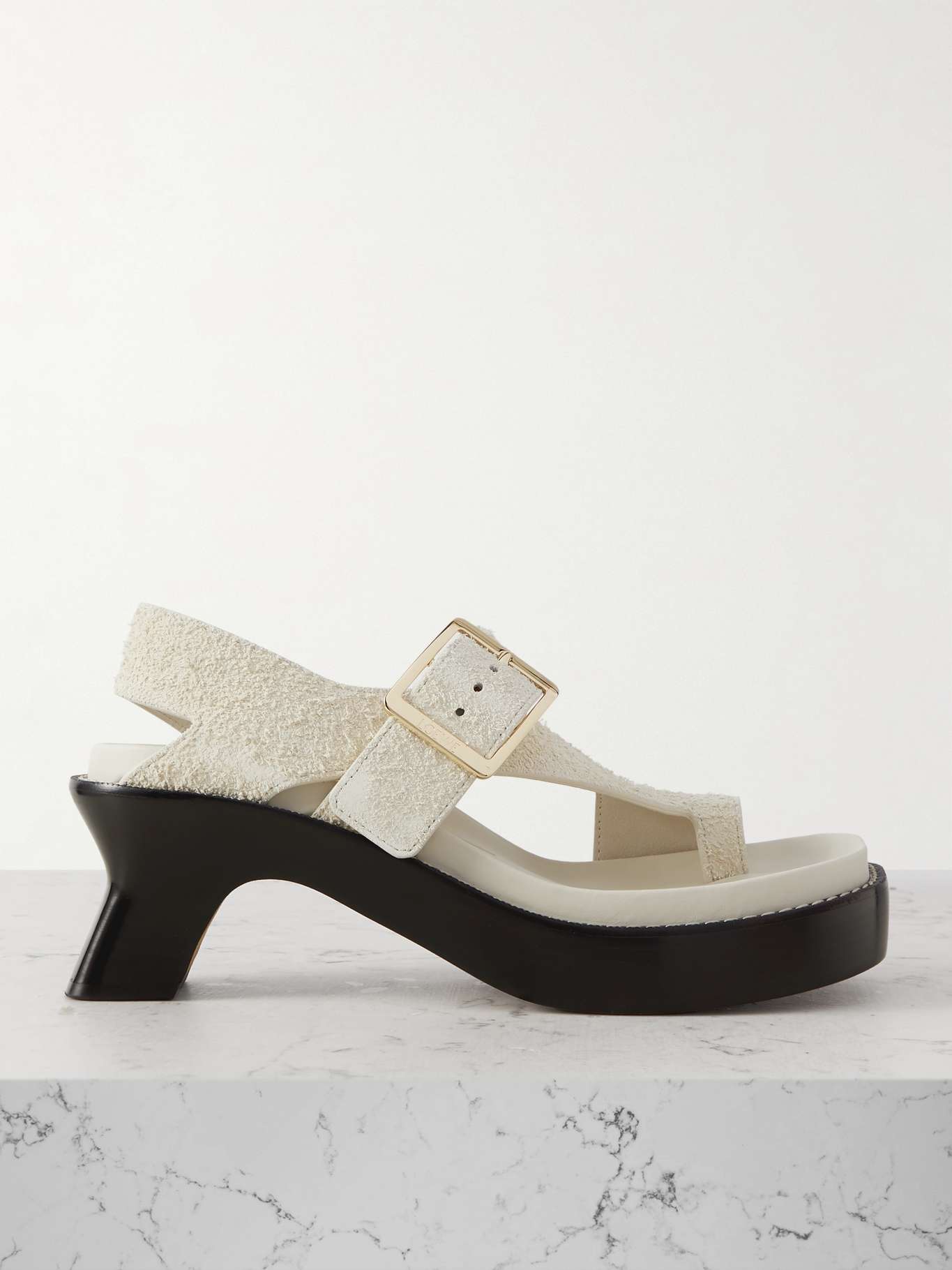 LOEWE Ease brushed-suede sandals | NET-A-PORTER