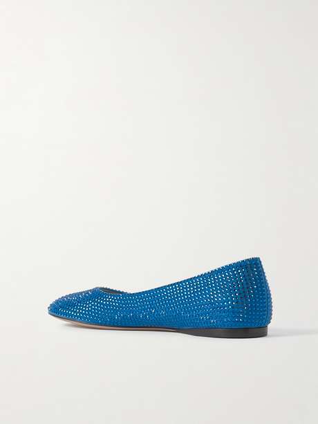 LOEWE Toy crystal-embellished suede ballet flats | NET-A-PORTER