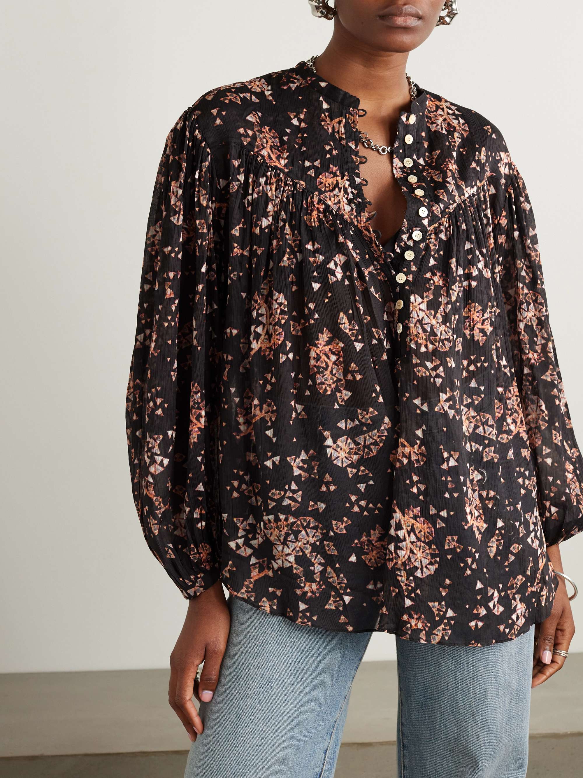 ISABEL MARANT Kiledia printed cotton and silk-blend crepe blouse | NET ...