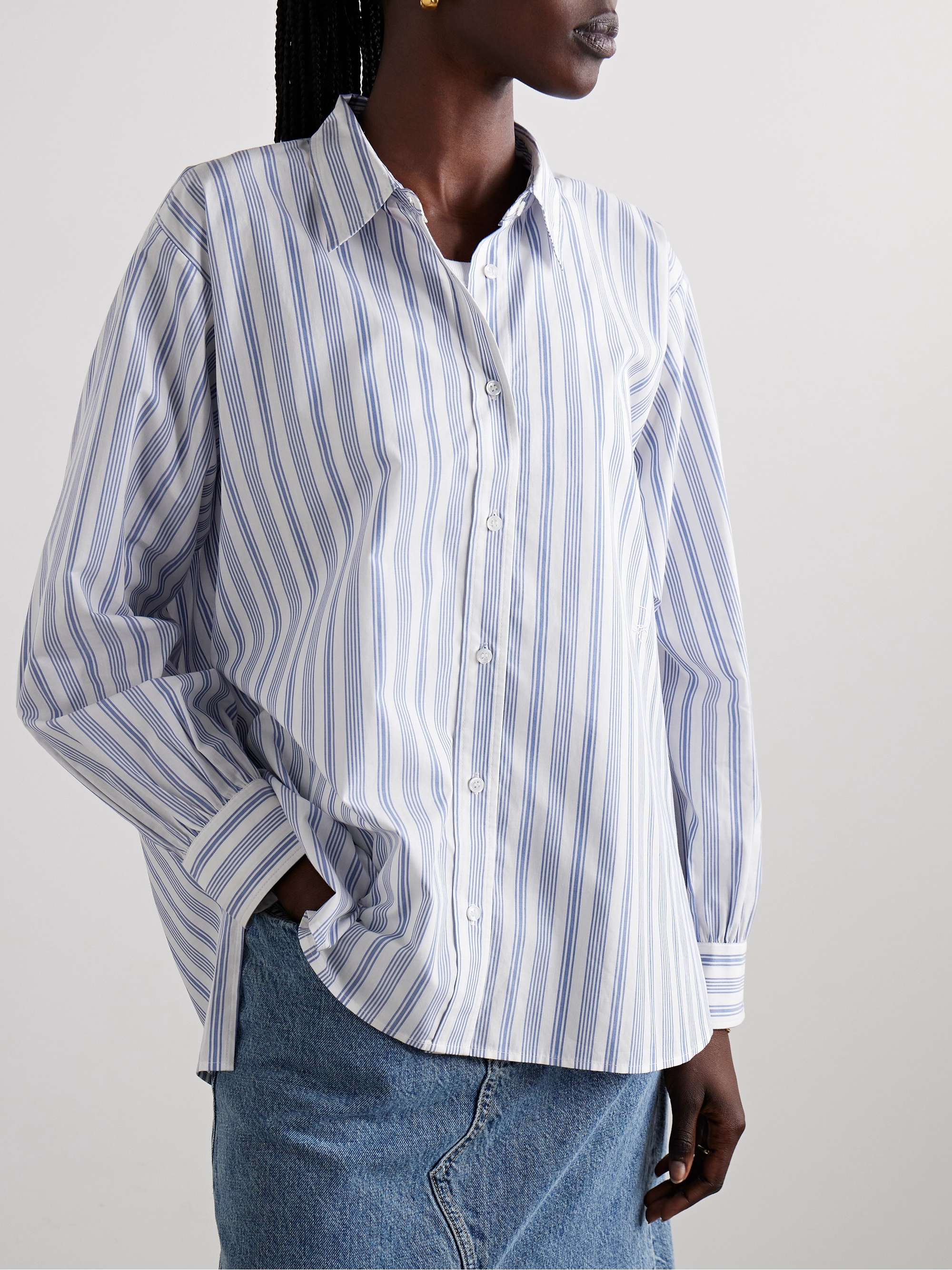 DÔEN Hava striped cotton-voile shirt | NET-A-PORTER