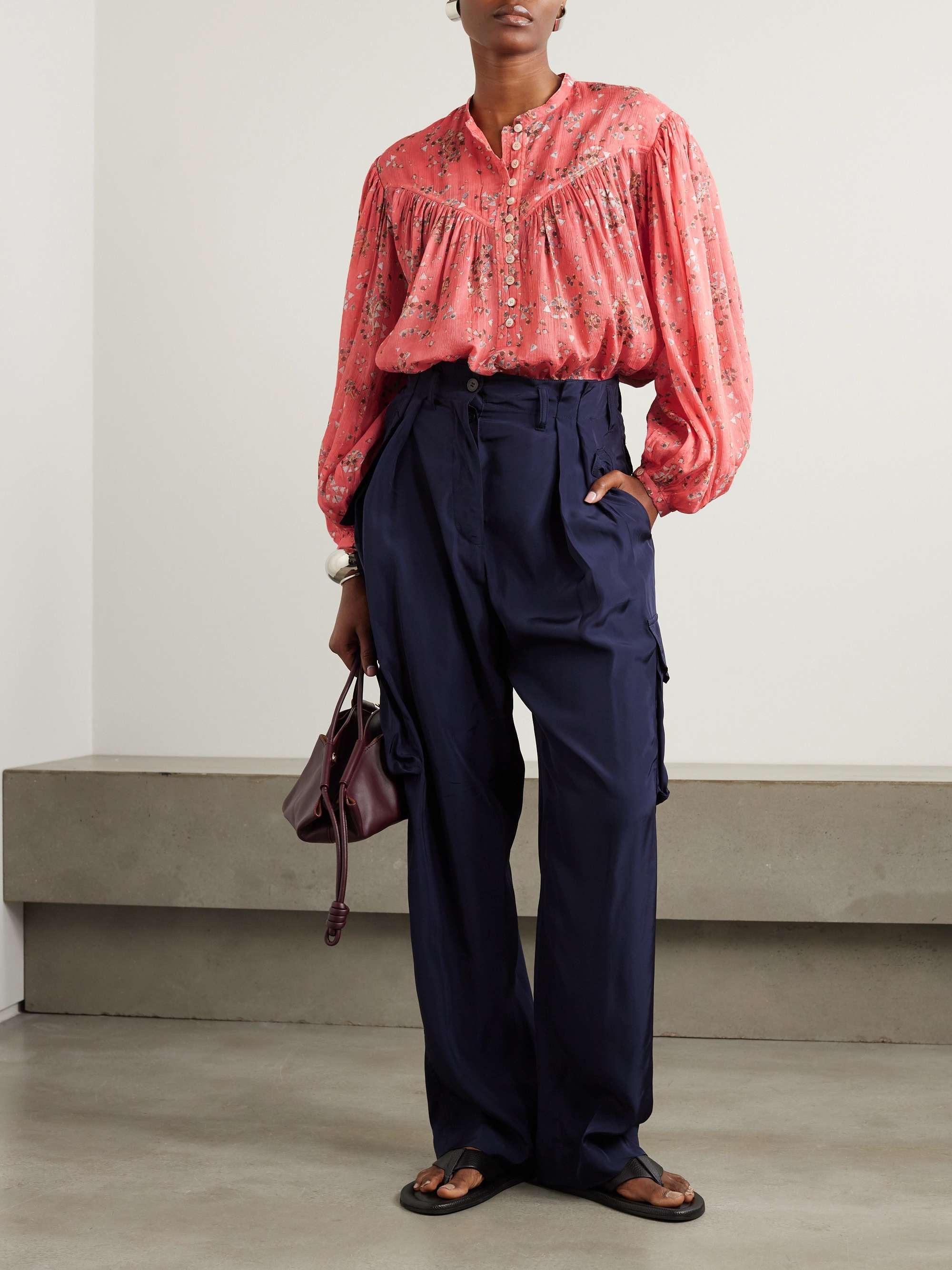 ISABEL MARANT Kiledia printed cotton and silk-blend crepe blouse | NET ...
