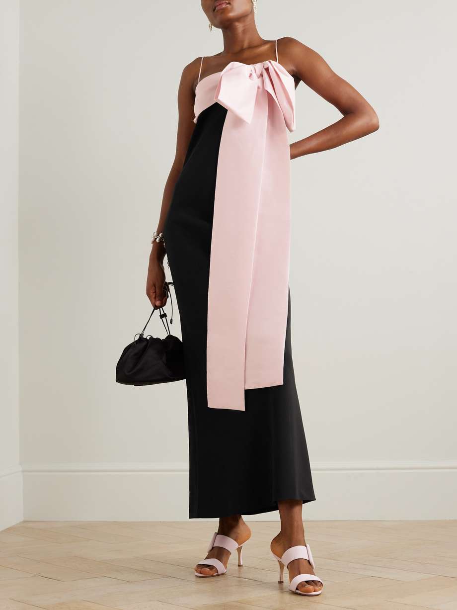 BERNADETTE Bart bow-detailed crepe maxi dress | NET-A-PORTER