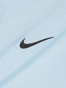 Light blue Running Division paneled pinstriped crinkled-shell jacket ...