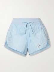 NIKE Running Division pinstriped paneled crinkled-shell shorts | NET-A ...
