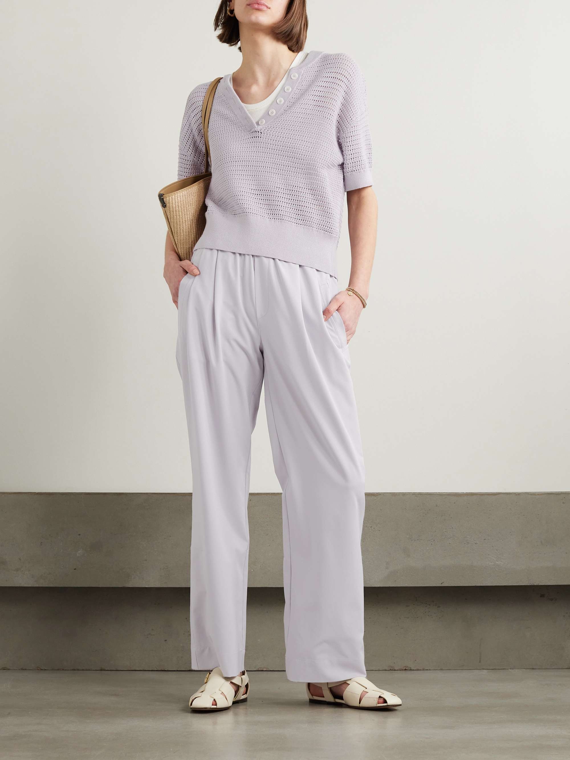 VARLEY Callie open-knit cotton top | NET-A-PORTER