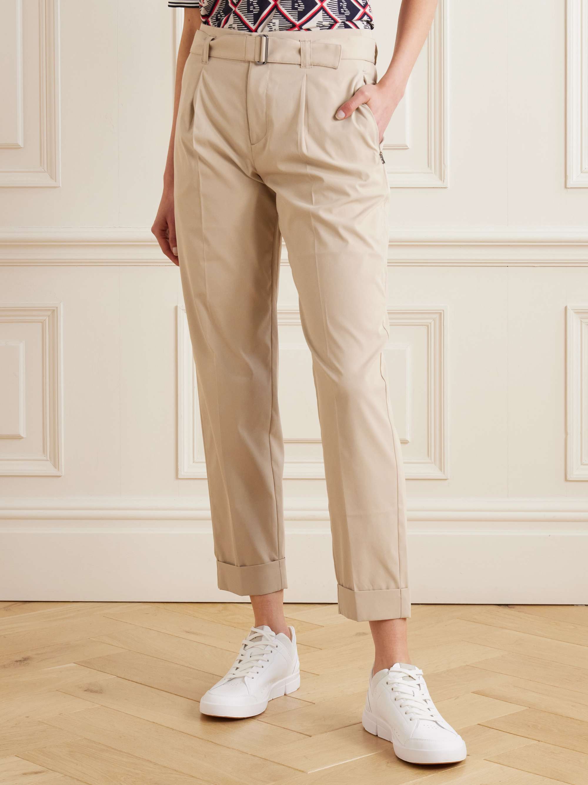 BOGNER Belted cropped twill straight-leg pants | NET-A-PORTER