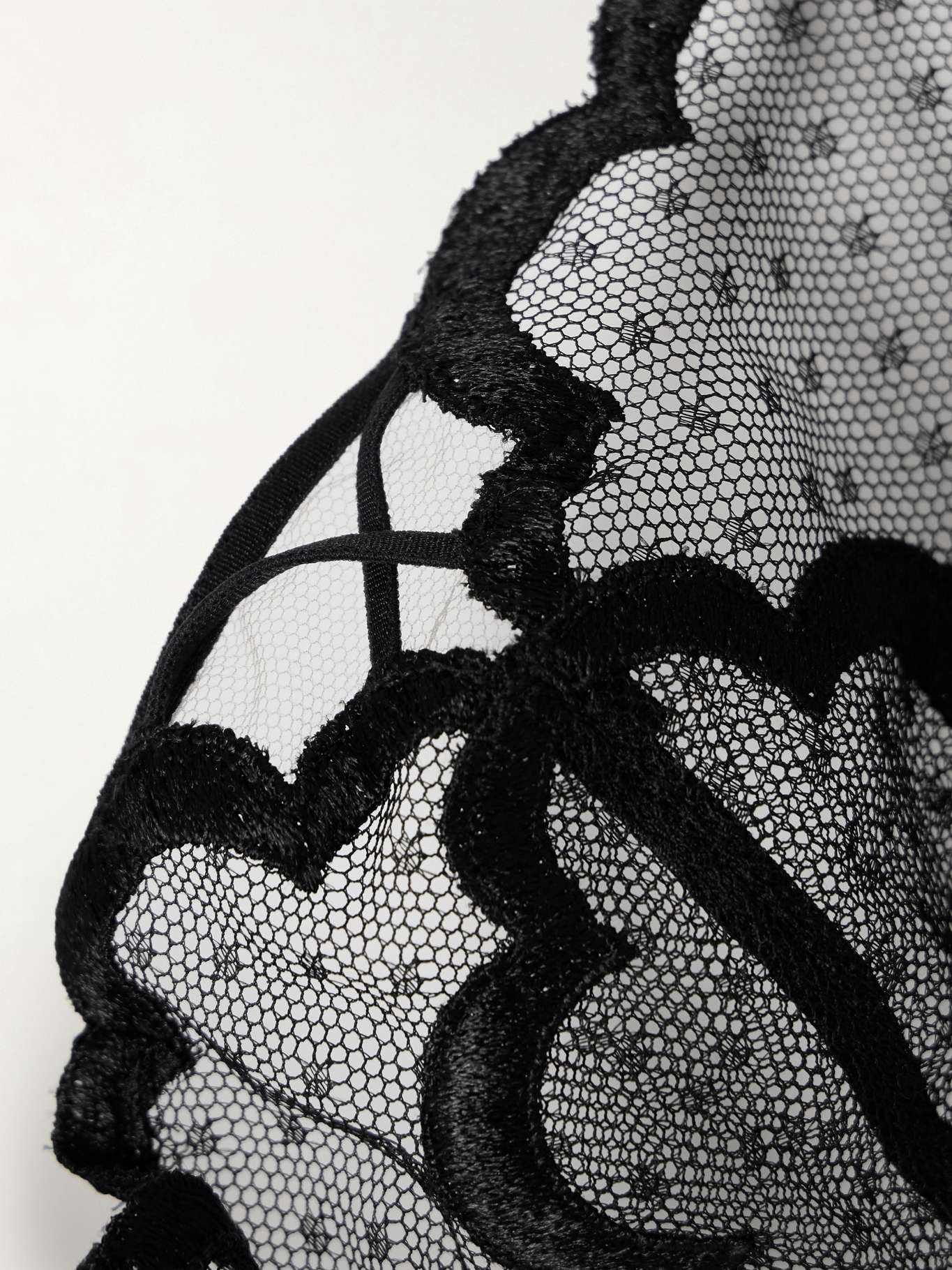 AGENT PROVOCATEUR Katanah cutout Swiss-dot tulle balconette bra | NET-A ...