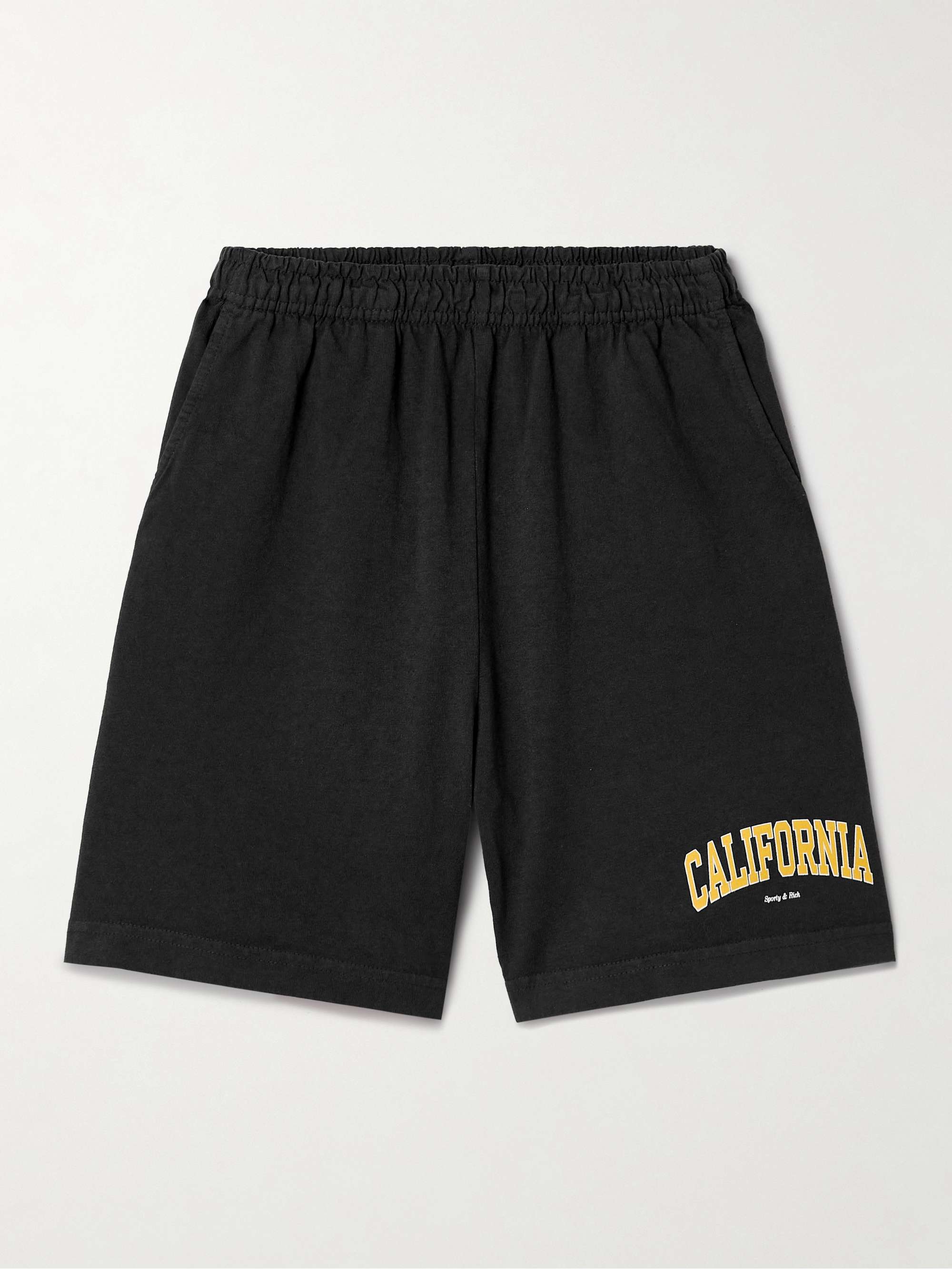 SPORTY & RICH California Gym printed cotton-jersey shorts | NET-A-PORTER