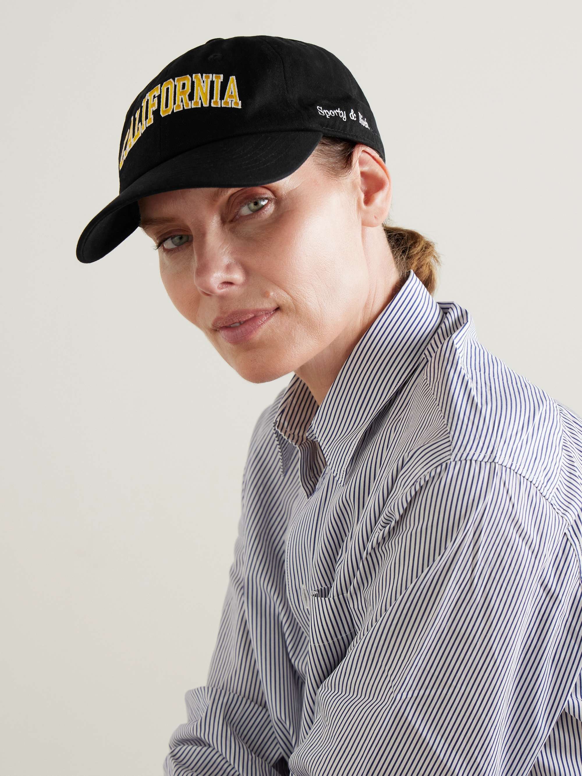 SPORTY RICH California embroidered cotton twill baseball cap NET A PORTER