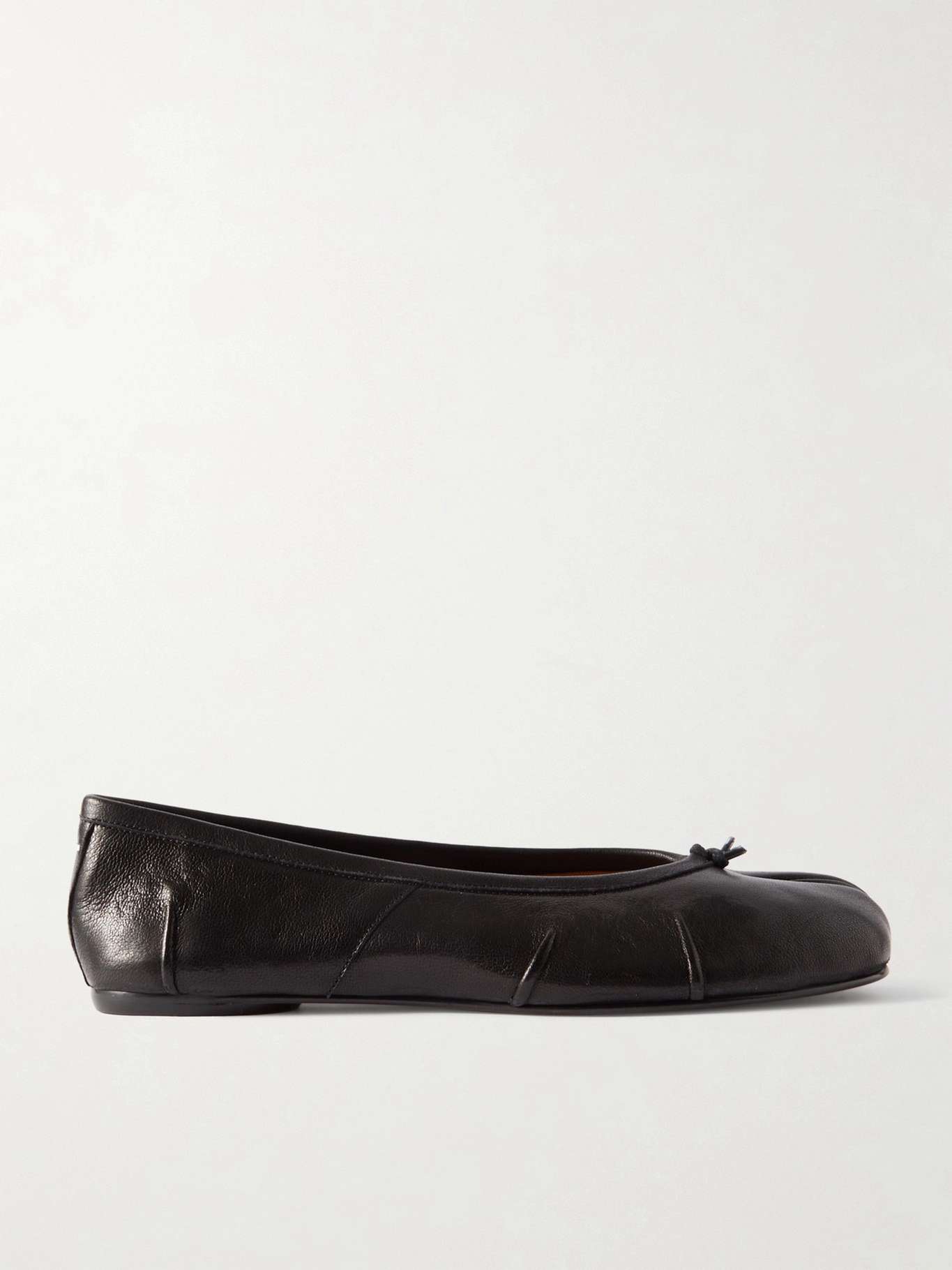 MAISON MARGIELA Tabi split-toe textured leather ballet flats | NET-A-PORTER