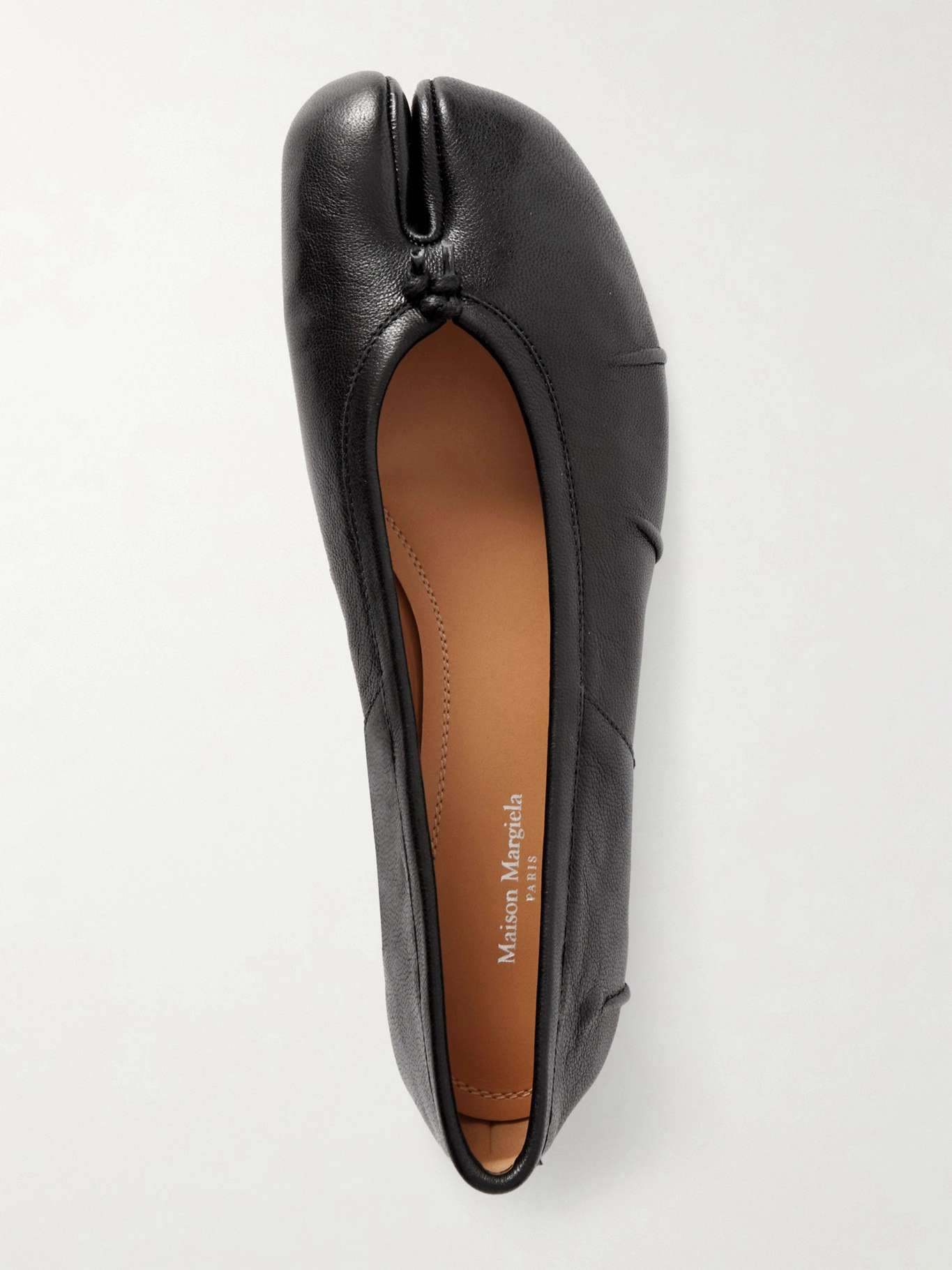 MAISON MARGIELA Tabi split-toe textured leather ballet flats | NET-A-PORTER