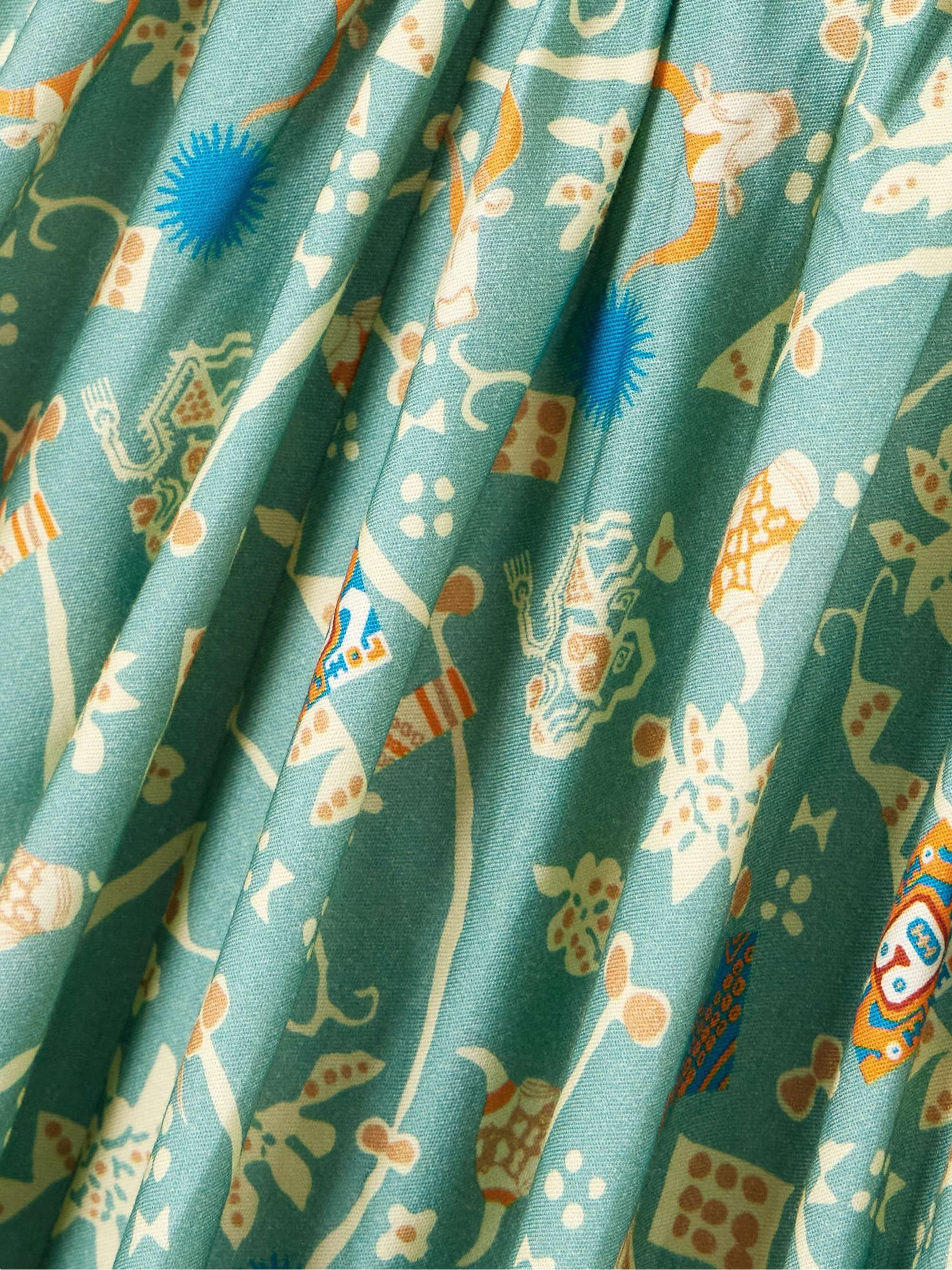 EMPORIO SIRENUSE Freda convertible printed cotton-poplin bustier mini ...