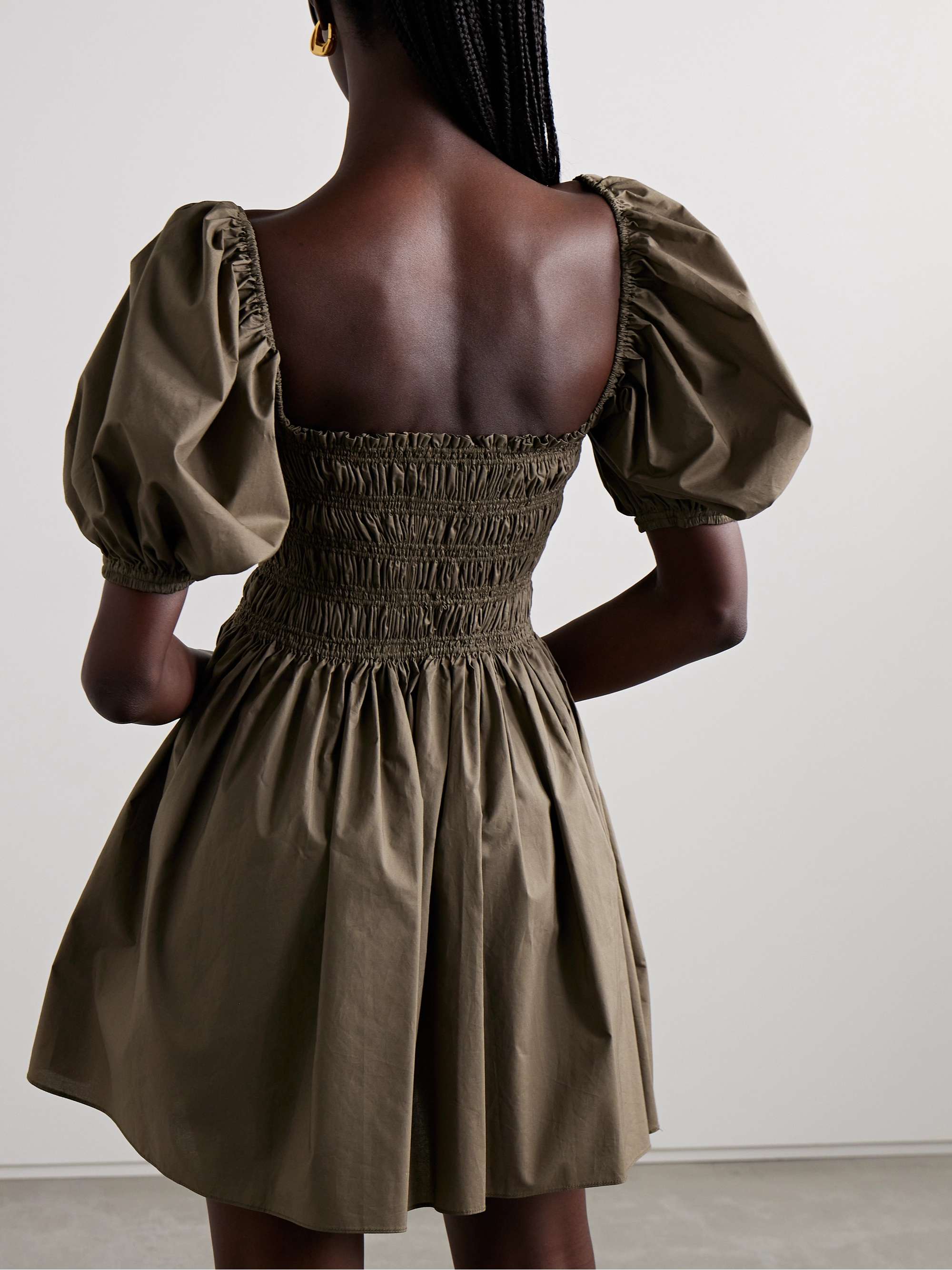 MATTEAU Shirred organic cotton mini dress | NET-A-PORTER