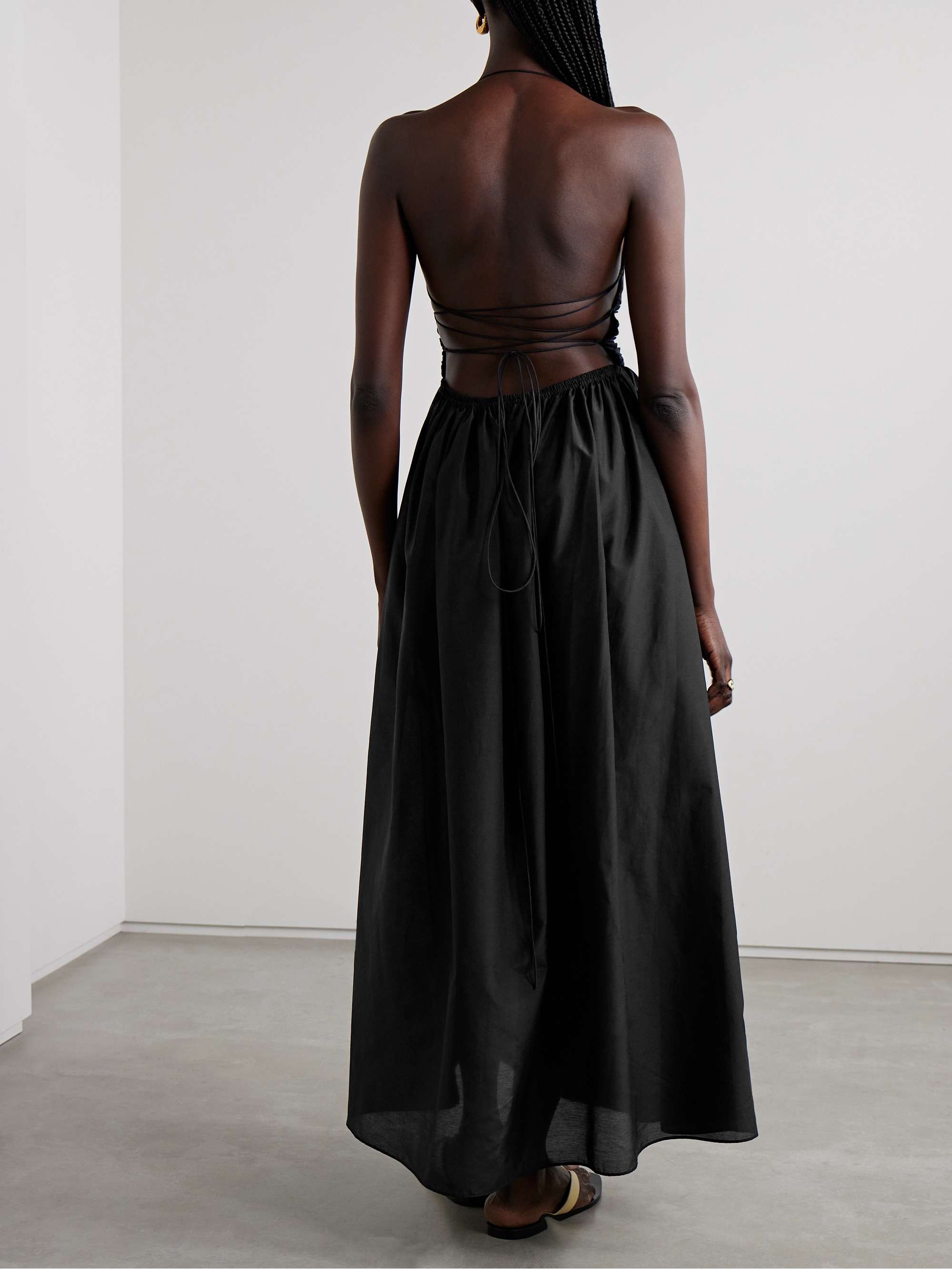 MATTEAU Organic cotton and silk-blend halterneck maxi dress | NET-A-PORTER