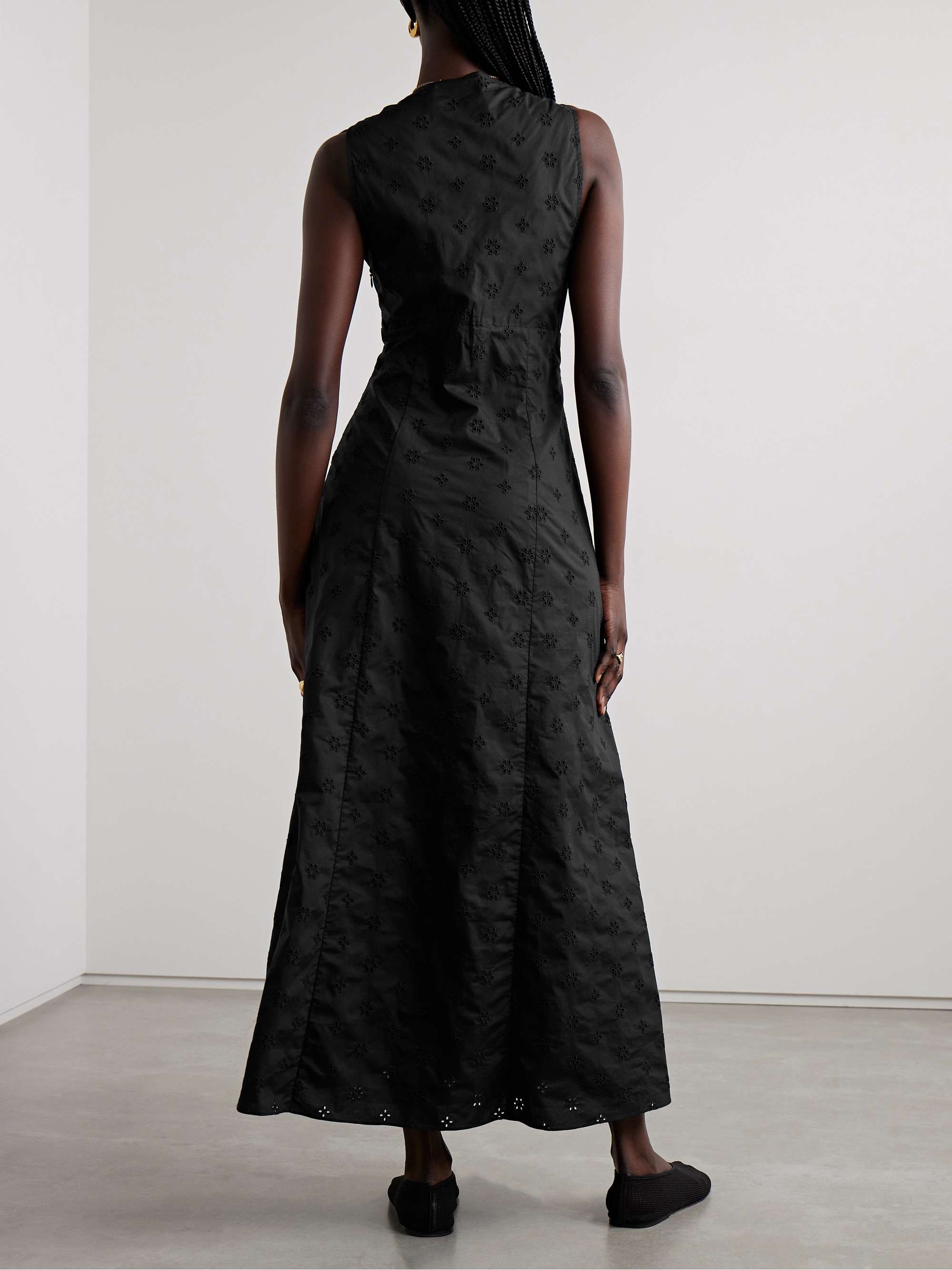 MATTEAU Pleated broderie anglaise organic cotton maxi dress | NET-A-PORTER