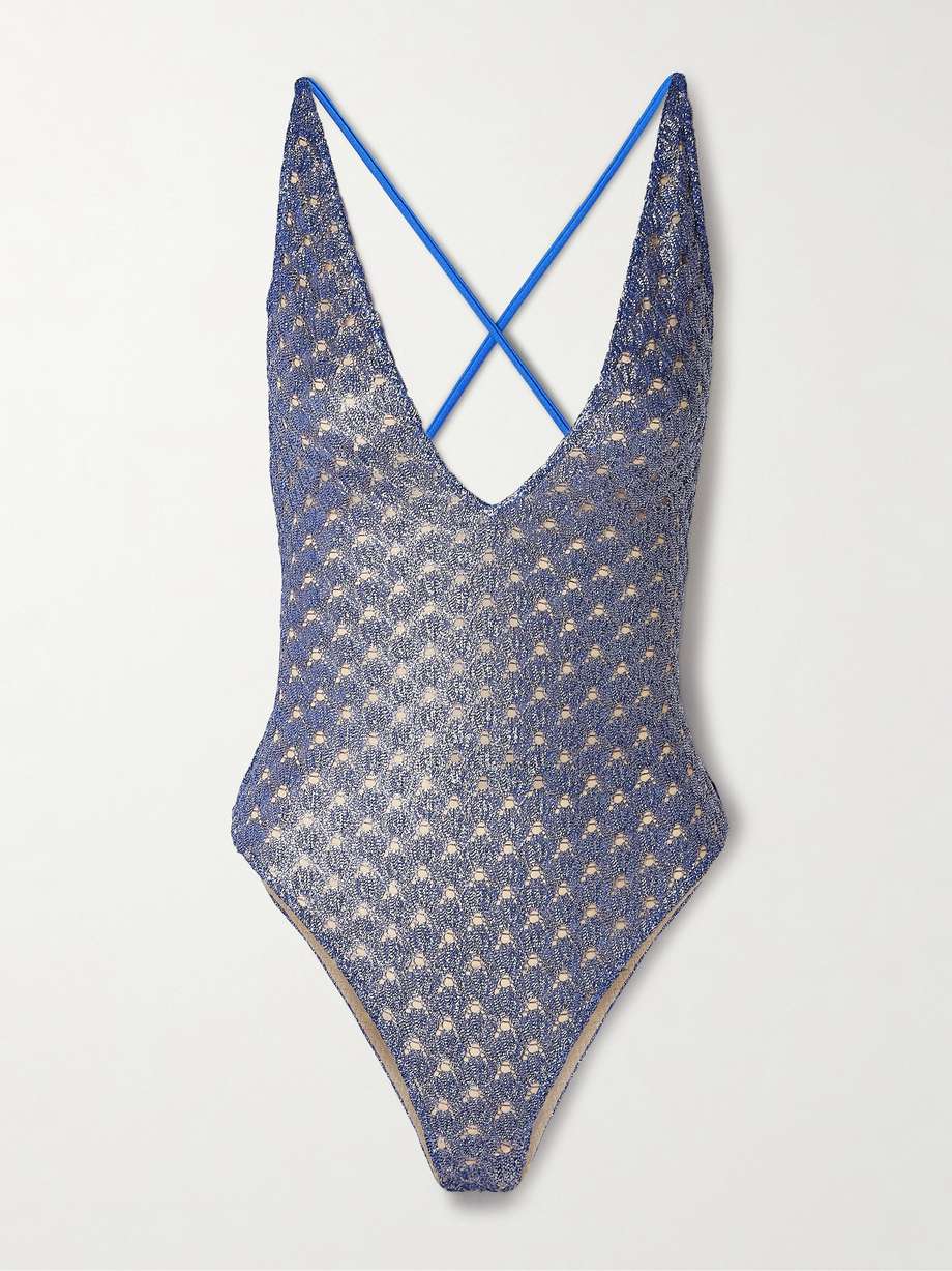 MISSONI Mare metallic crochet-knit swimsuit | NET-A-PORTER