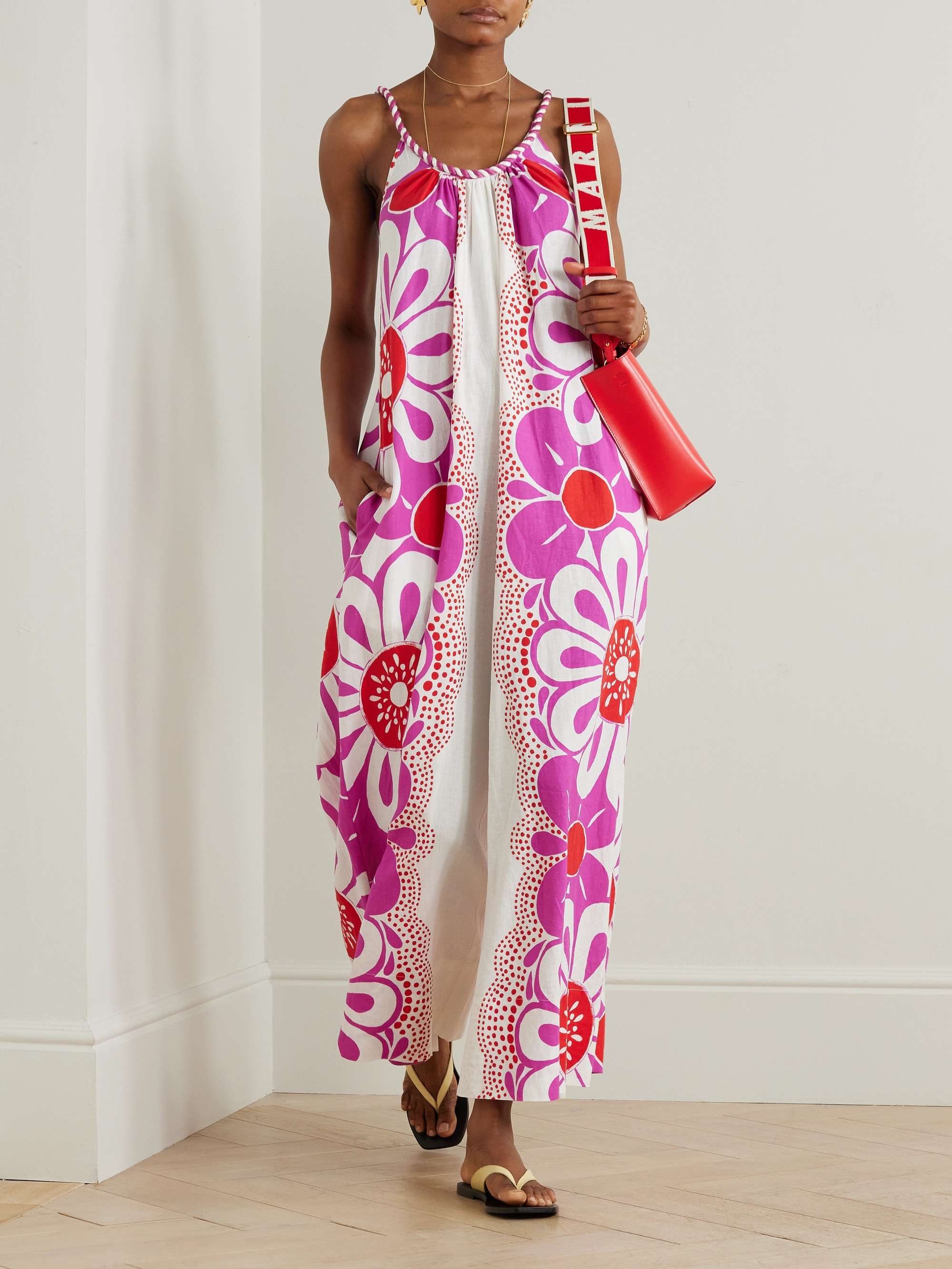 FARM RIO Maia printed linen-blend jumpsuit | NET-A-PORTER