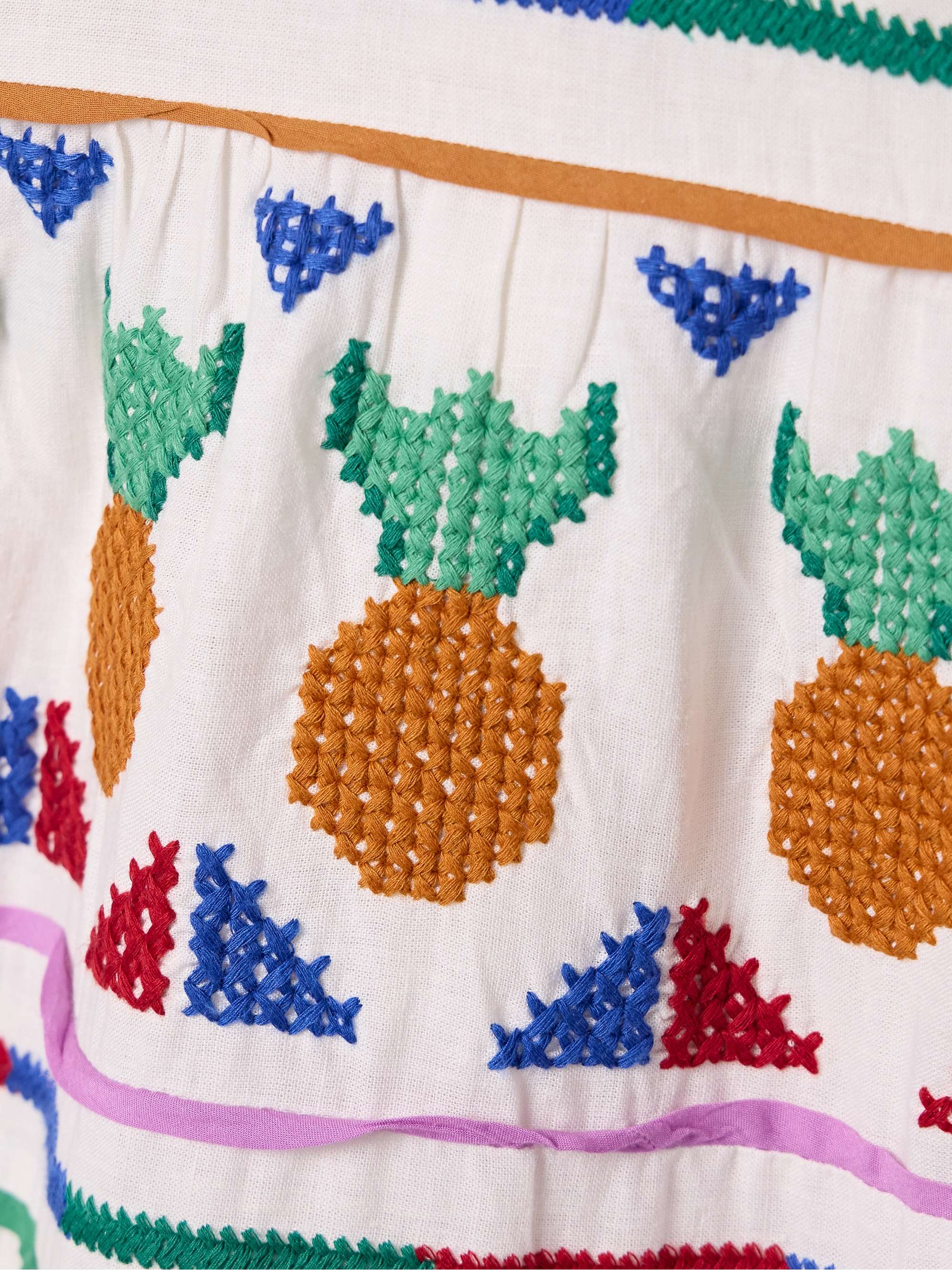 FARM RIO Embroidered tiered linen-blend maxi dress | NET-A-PORTER