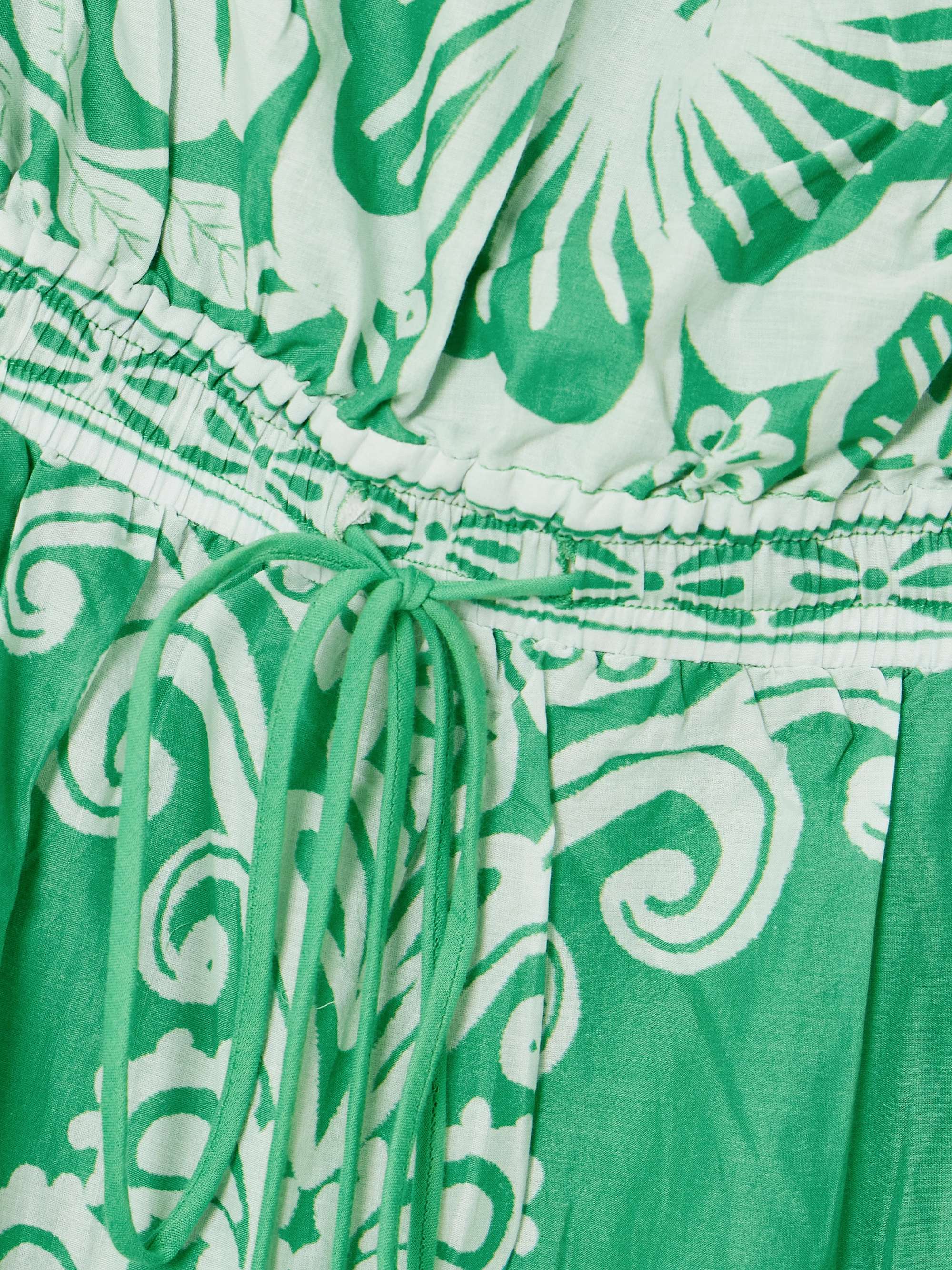 FARM RIO Sweet Garden one-shoulder embroidered floral-print cotton ...