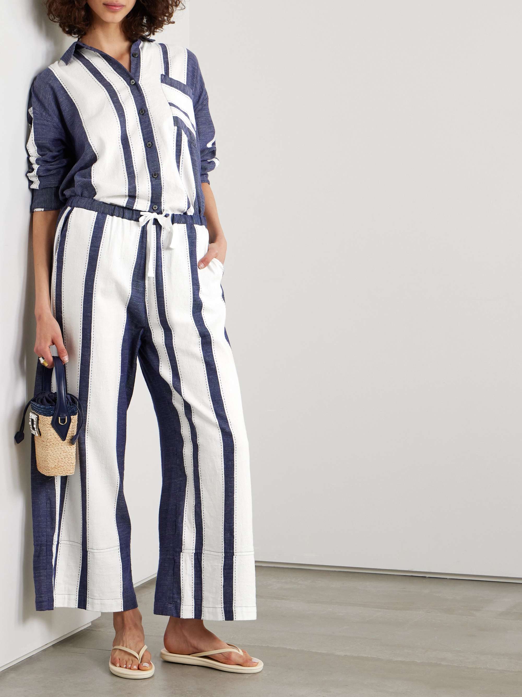 LEMLEM Desta striped cotton pants | NET-A-PORTER