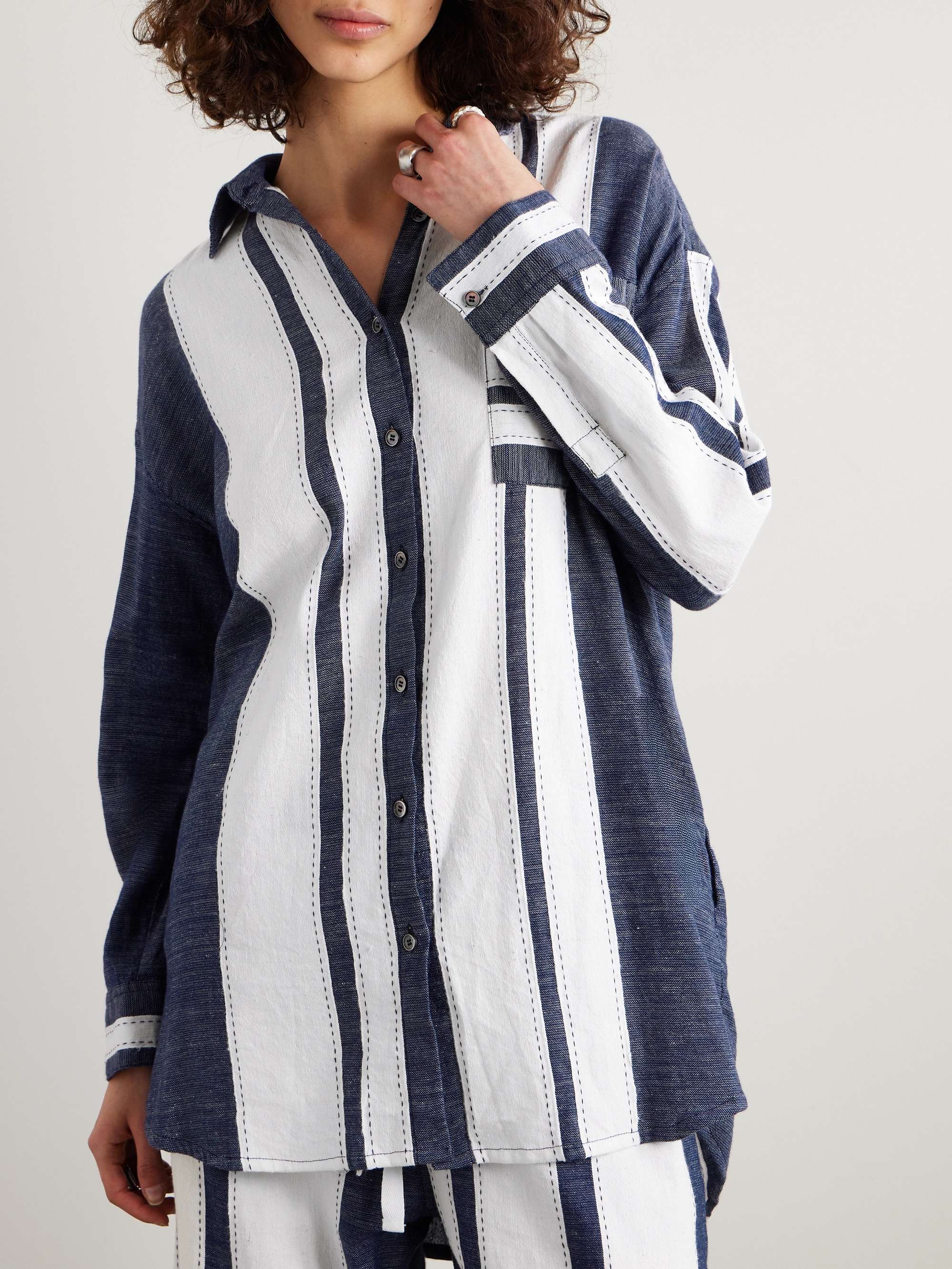 LEMLEM Mariam striped cotton shirt | NET-A-PORTER