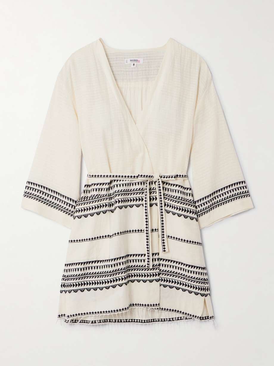 LEMLEM Imani striped fringed cotton coverup | NET-A-PORTER