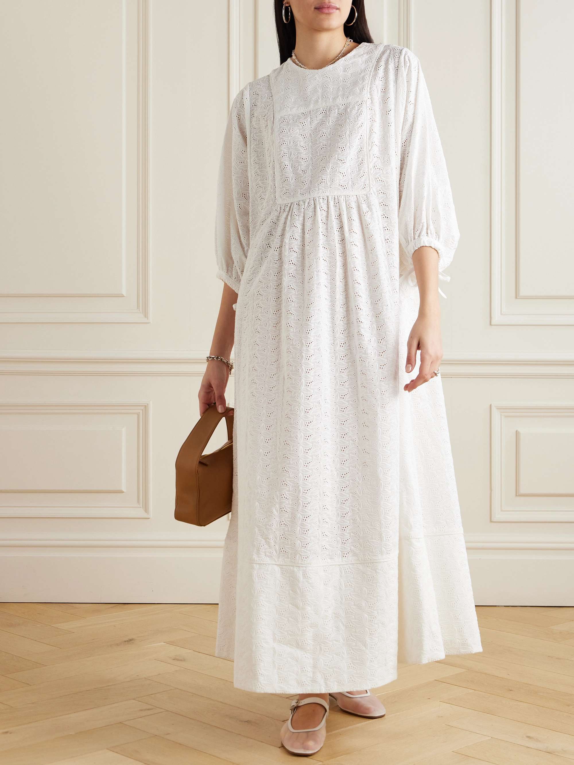 LORETTA CAPONI Ariel broderie anglaise cotton maxi dress | NET-A-PORTER