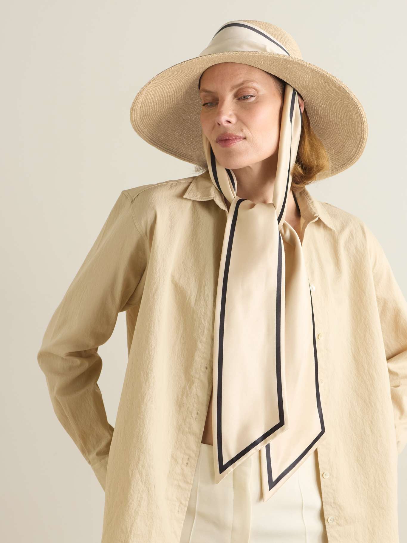 EUGENIA KIM Cassidy striped satin-trimmed straw hat | NET-A-PORTER