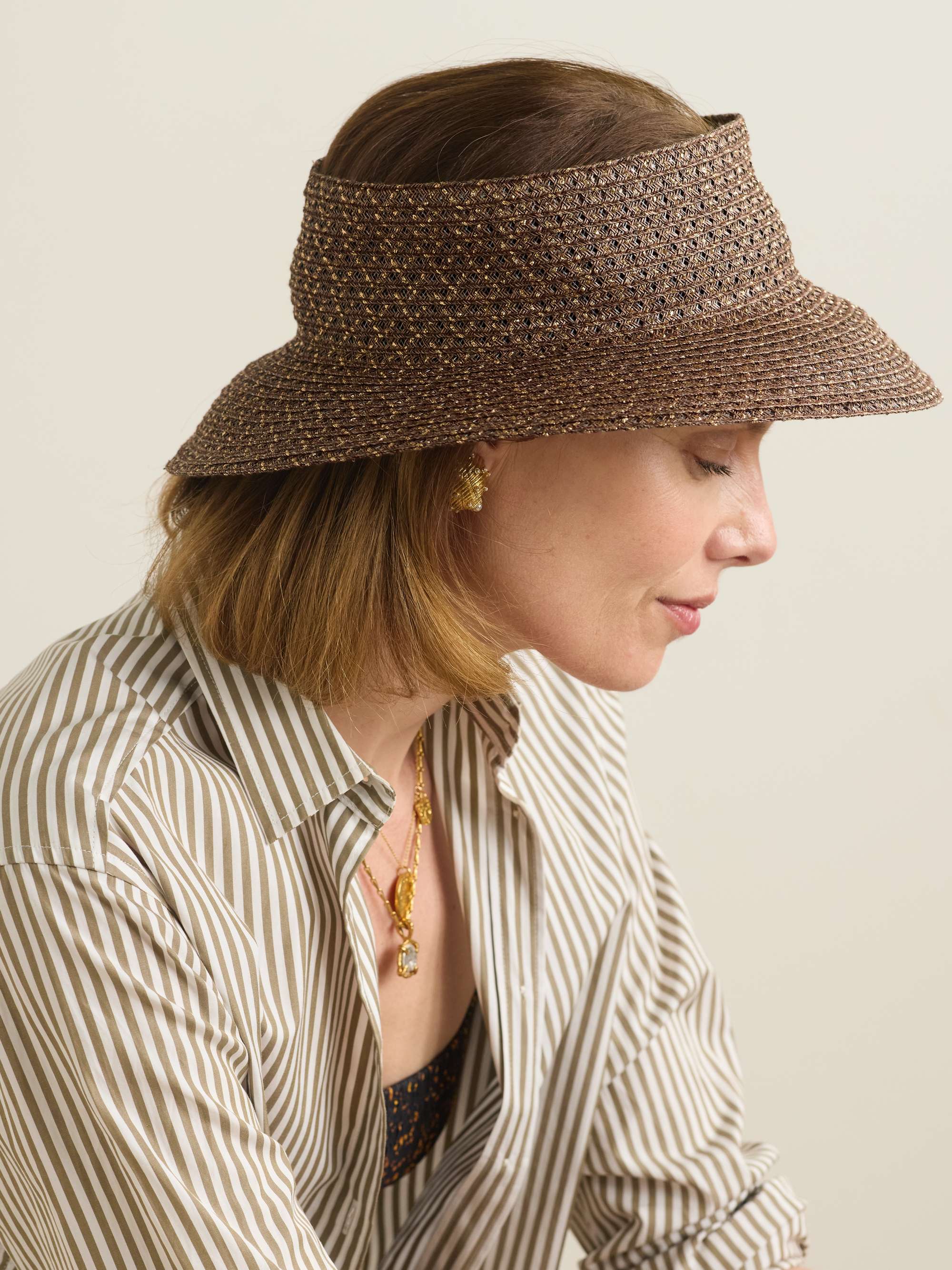 EUGENIA KIM Kayla cutout metallic straw sunhat | NET-A-PORTER