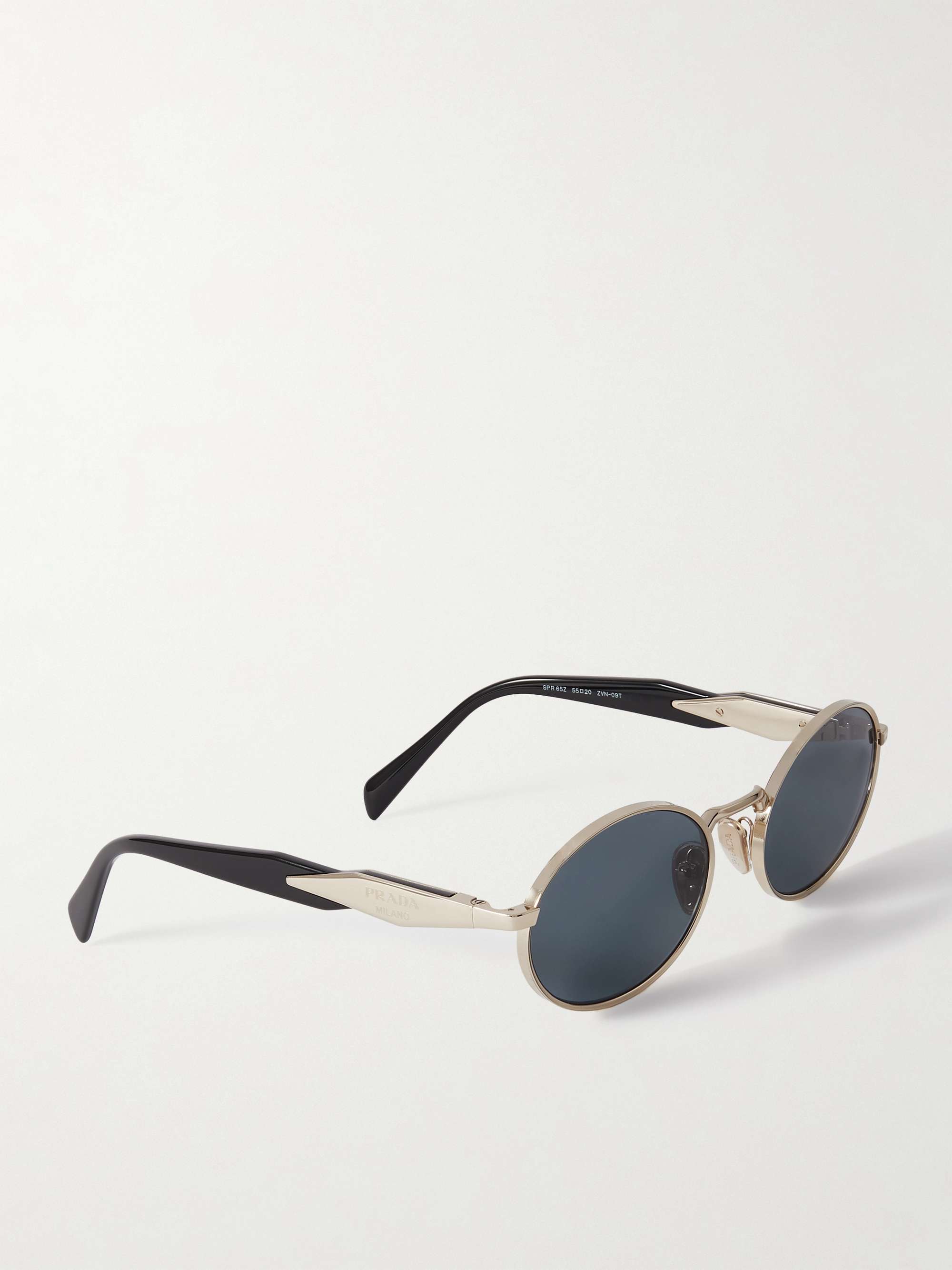 PRADA EYEWEAR Oval-frame acetate and gold-tone sunglasses | NET-A-PORTER