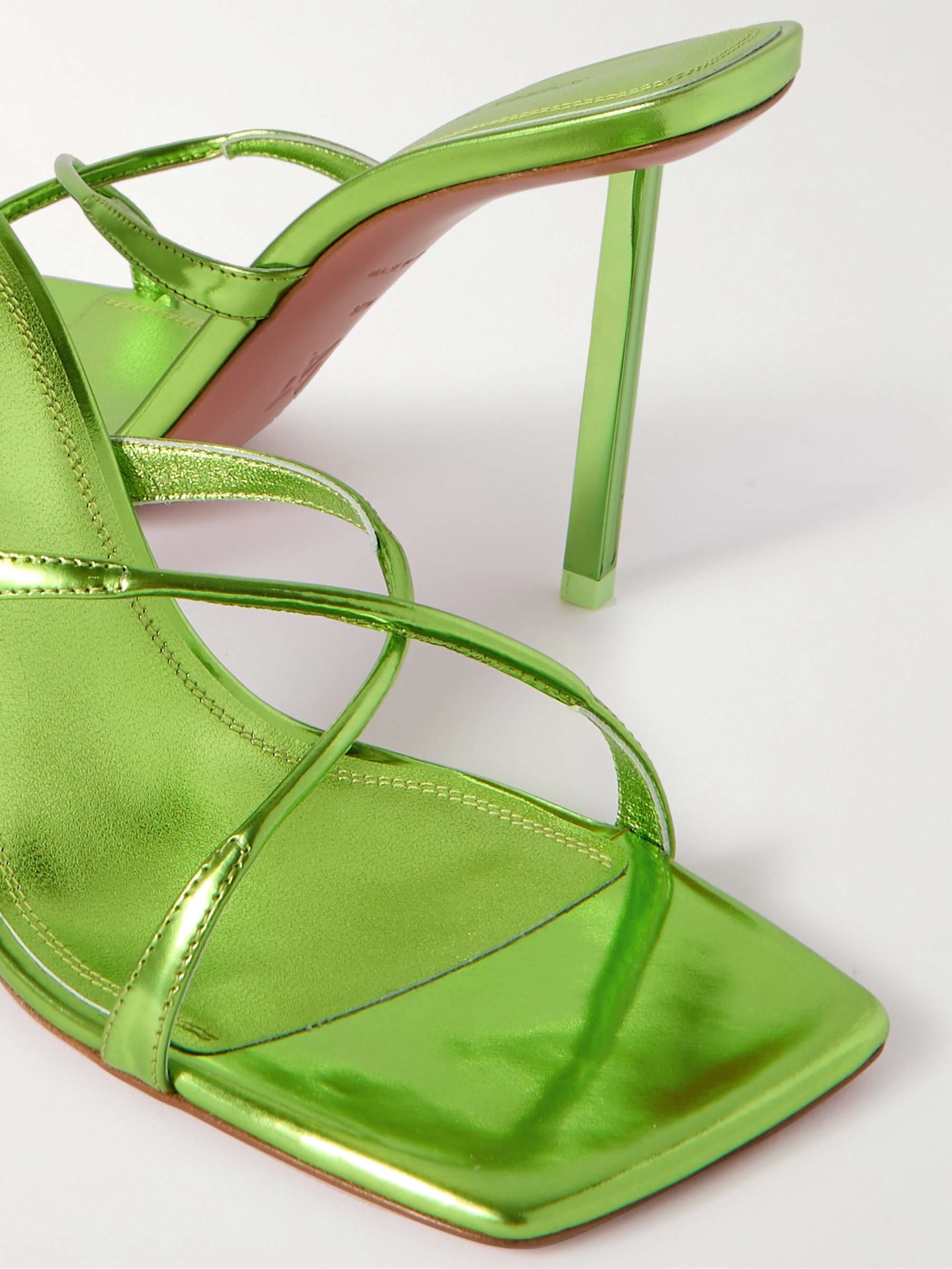 AMINA MUADDI Adriana metallic leather sandals | NET-A-PORTER