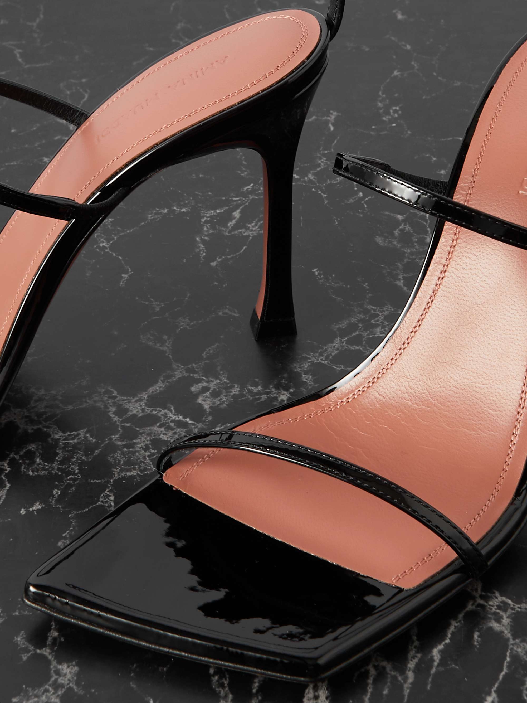 AMINA MUADDI Maya patent-leather sandals | NET-A-PORTER