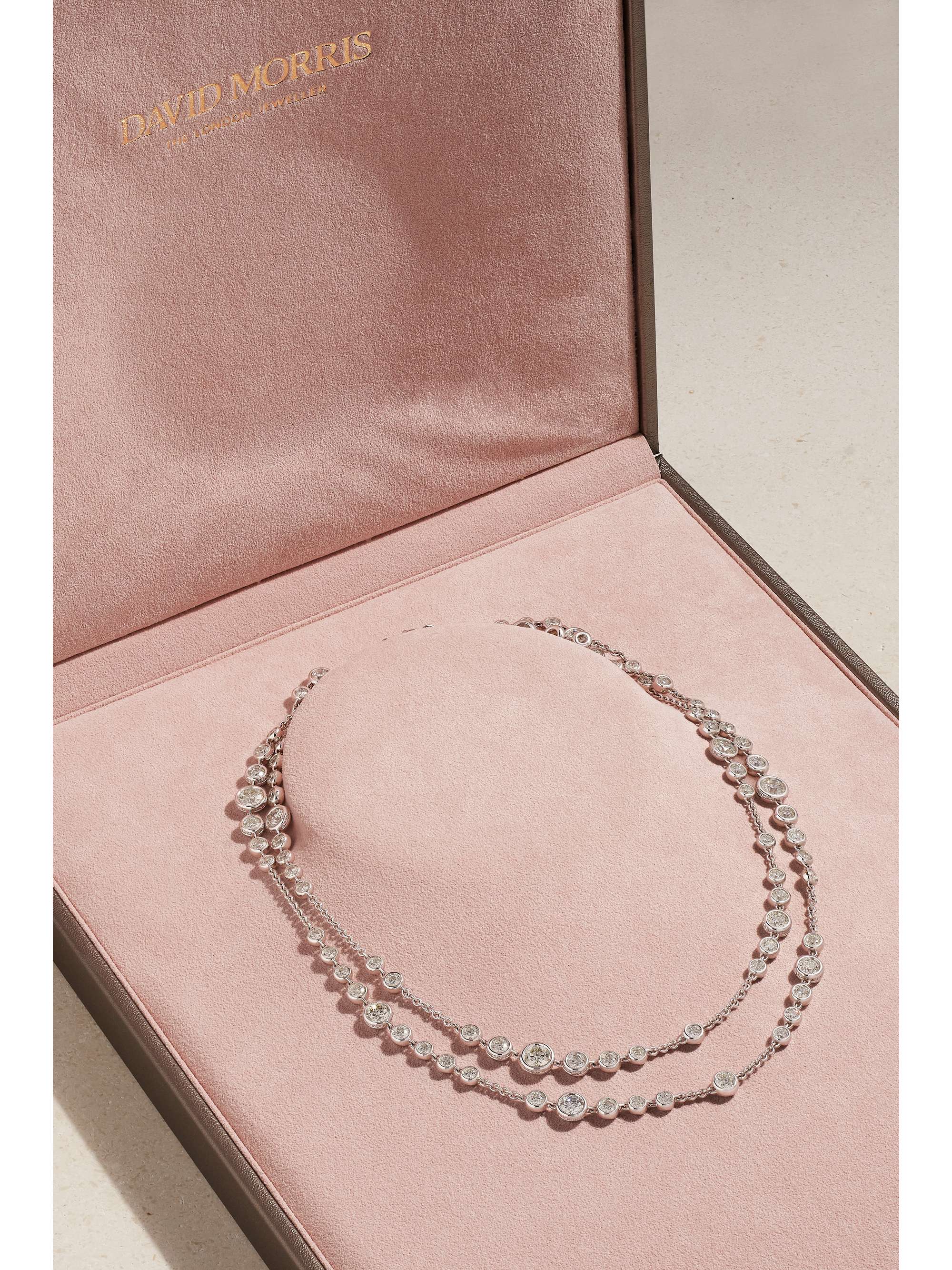 DAVID MORRIS 18-karat white gold diamond necklace | NET-A-PORTER