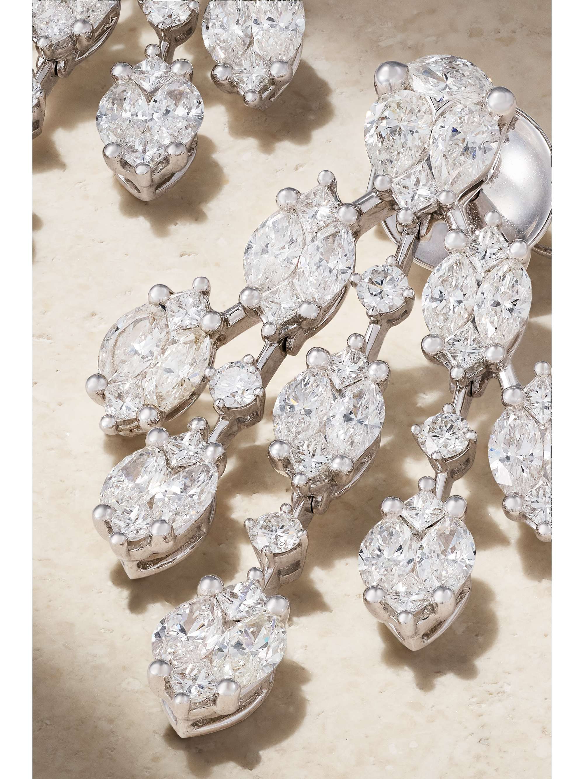 DAVID MORRIS 18-karat white gold diamond earrings | NET-A-PORTER