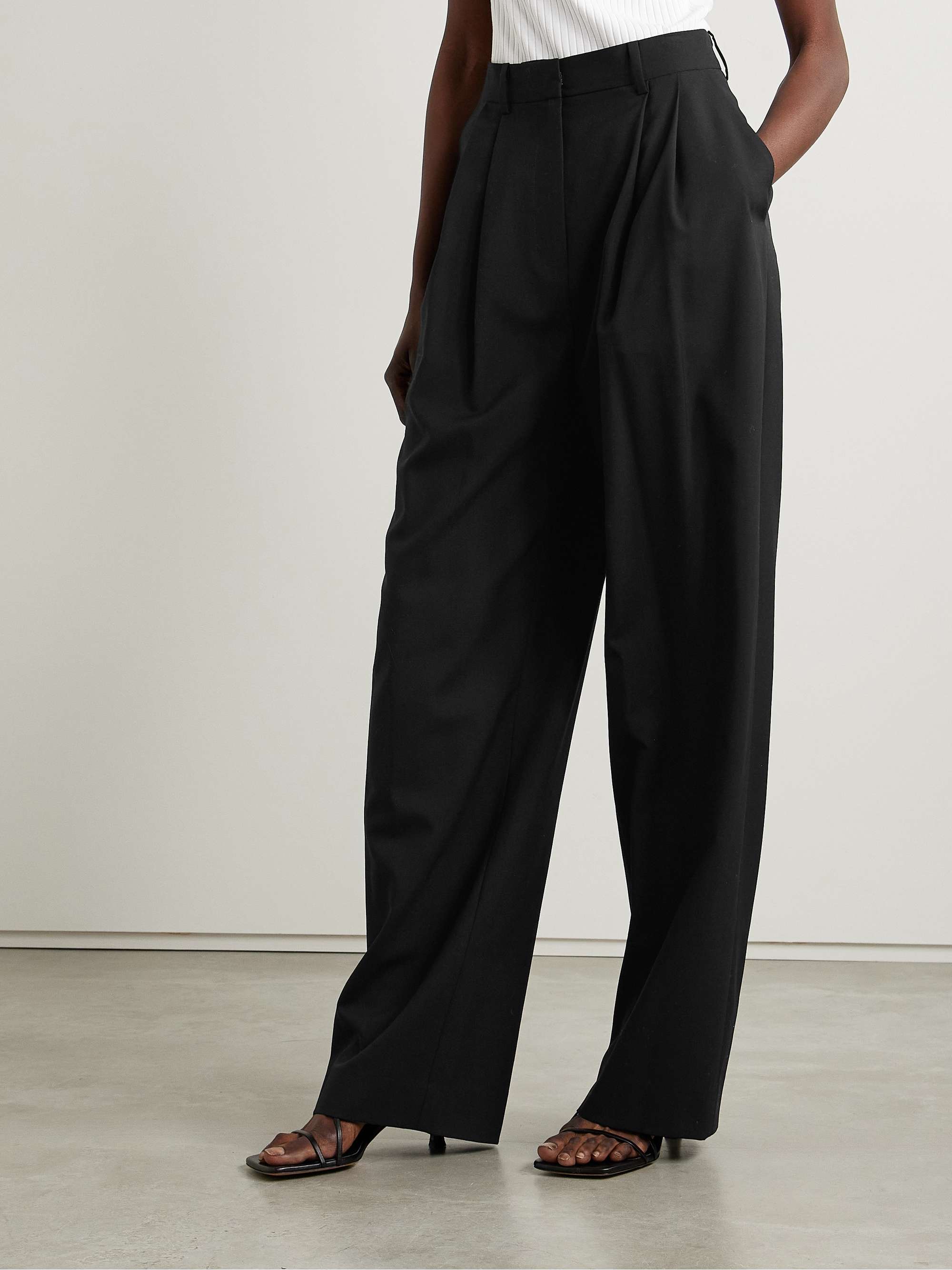 SALON 1884 + NET SUSTAIN Cecily pleated wool wide-leg pants | NET-A-PORTER