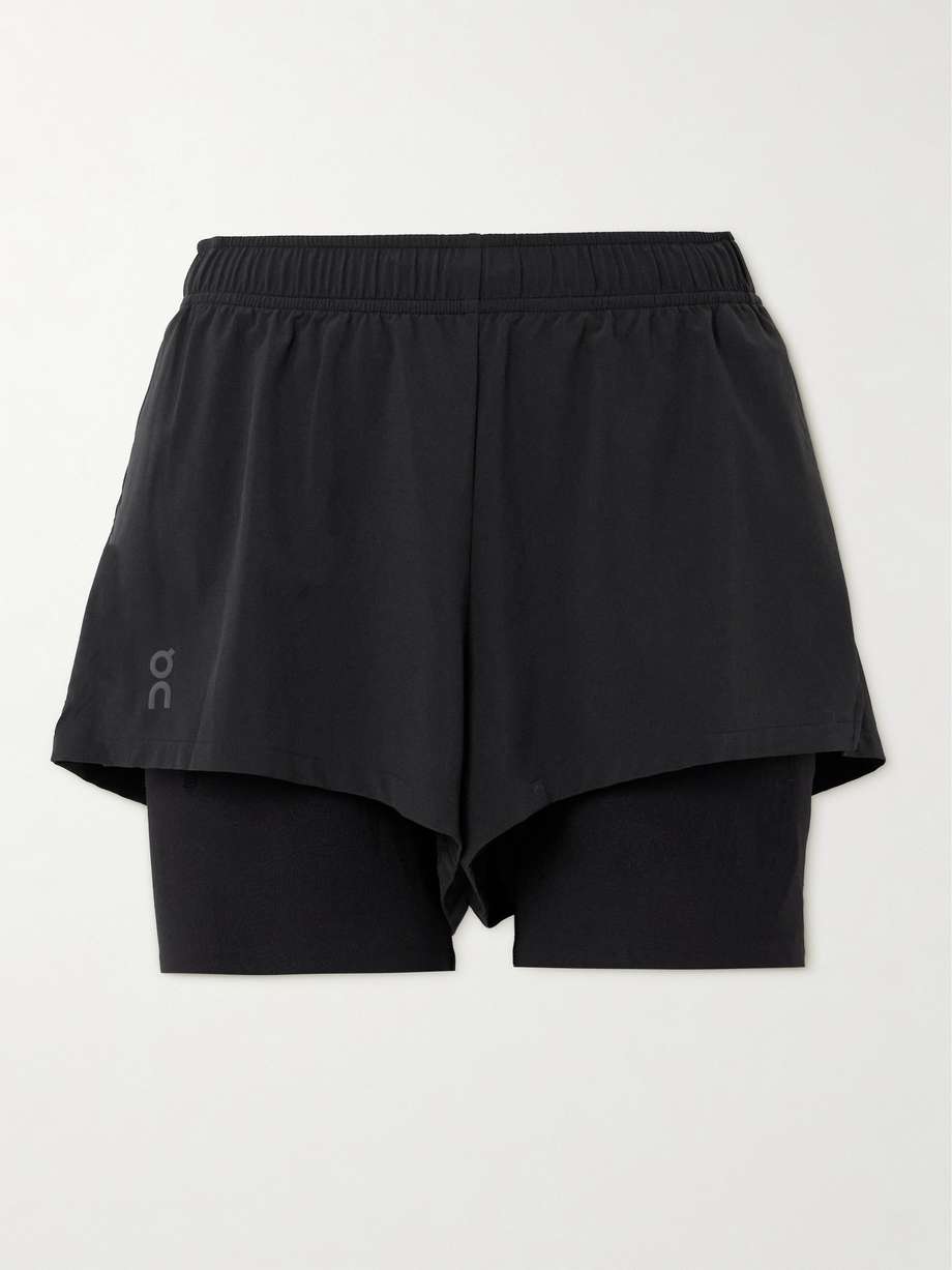 ON Pace layered stretch-shell and stretch-jersey shorts | NET-A-PORTER